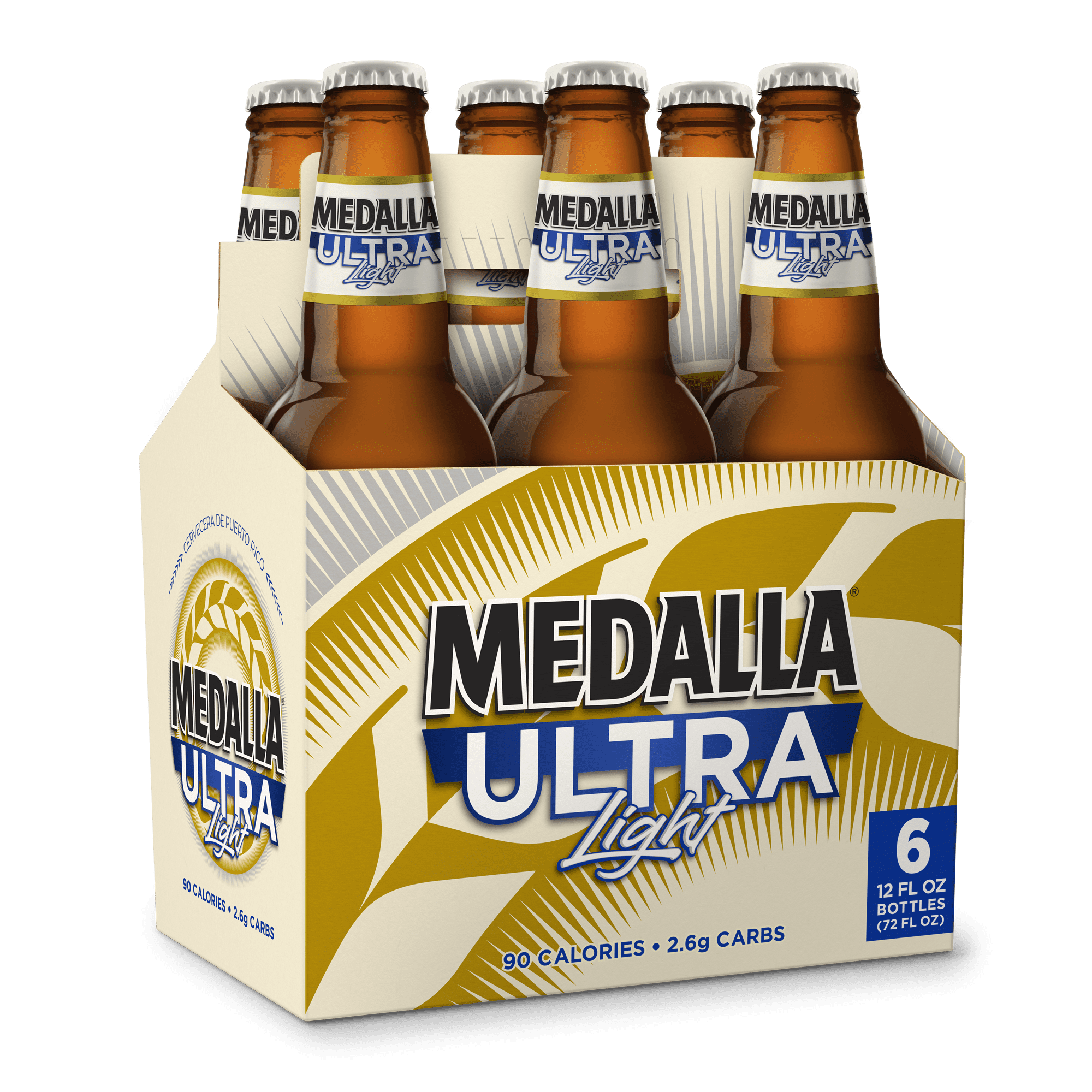 Medalla Ultra-Premium Light Beer, 6 Pack,12 fl oz Glass Bottle, 4.2 % ...