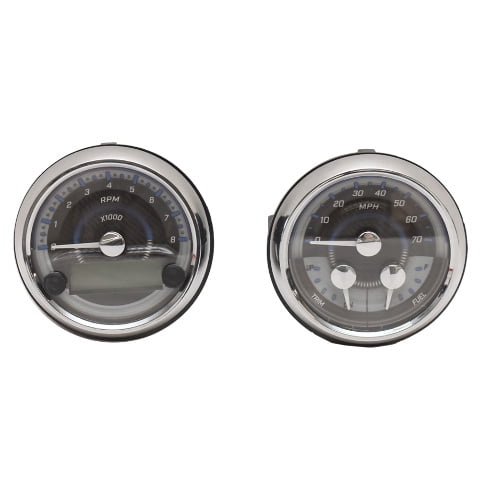 Medallion Boat Gauge Set | SDIG Black / Blue / Silver (2 PC) - Walmart.com
