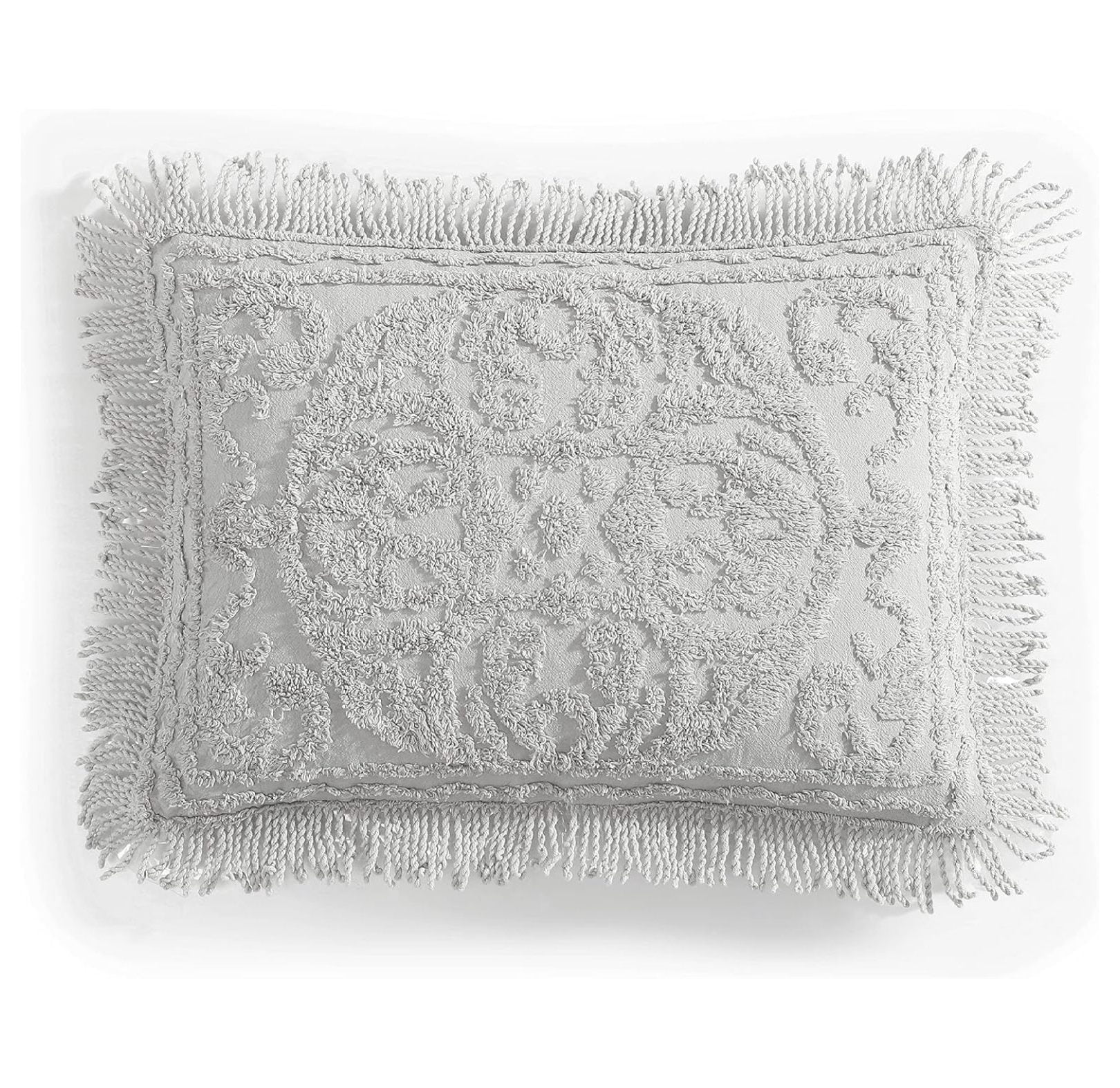 Medallion Chenille Bedspread, Standard Sham, Gray - Walmart.com