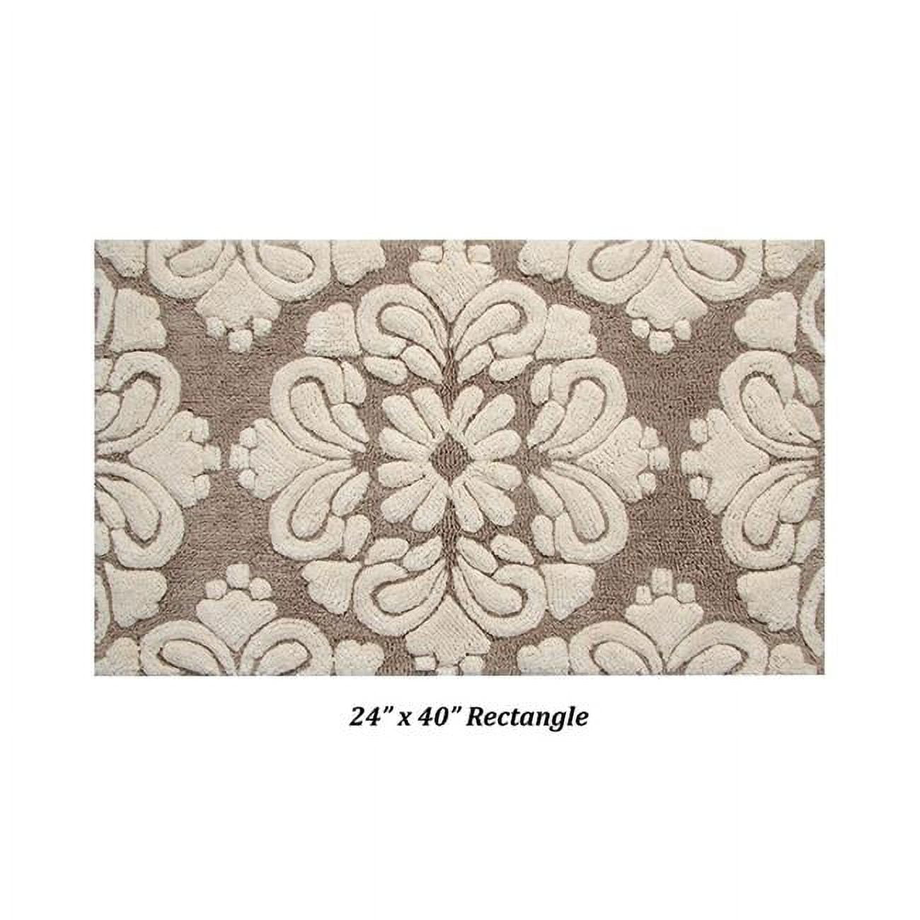 Medallion Collection 100% Cotton 24' x 40' Rectangle Bath Rug in Beige ...