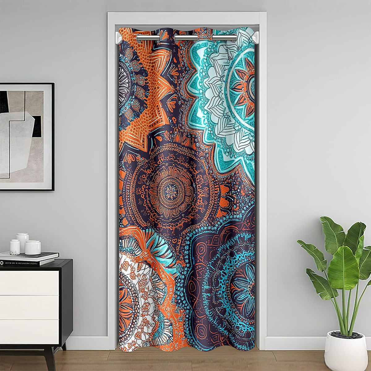 Medallion Flower Mandala Blackout Curtain,Boho Aztec Paisley Floral ...