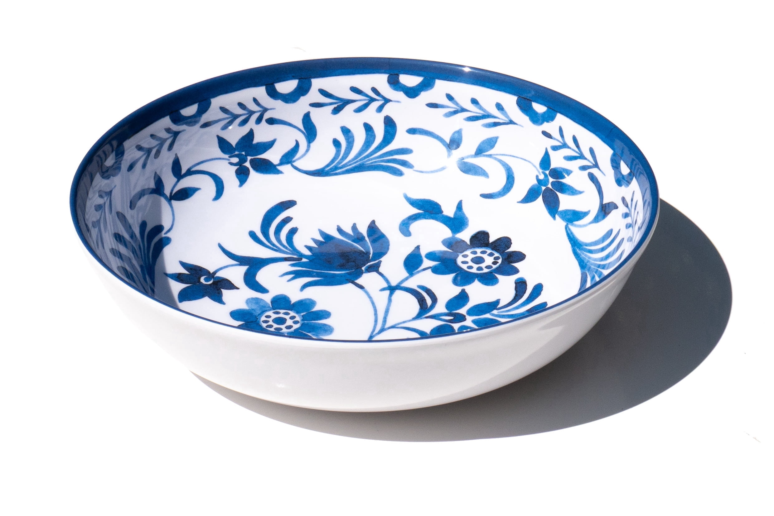 Medallion Flower Melamine Serving Bowl - Blue - 11.9" - Walmart.com