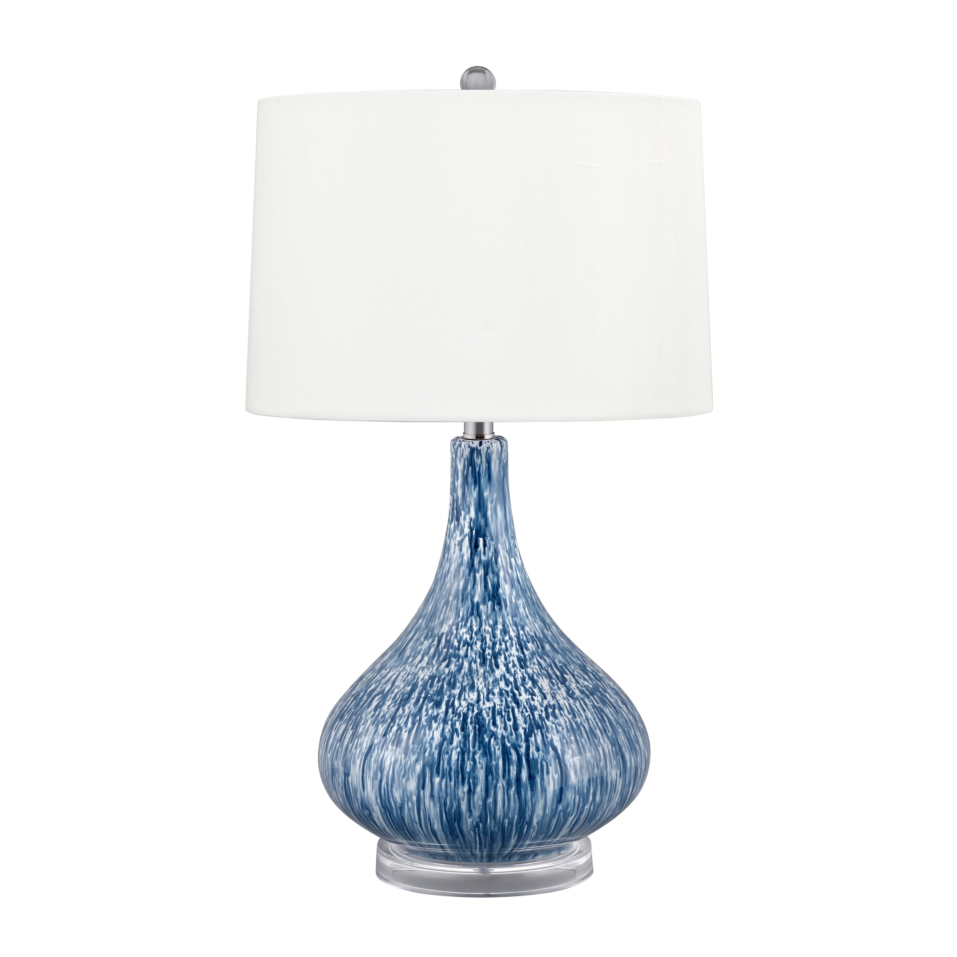Medallion Lighting Atrani 28 in. Dappled Blue and White Table Lamp Set ...