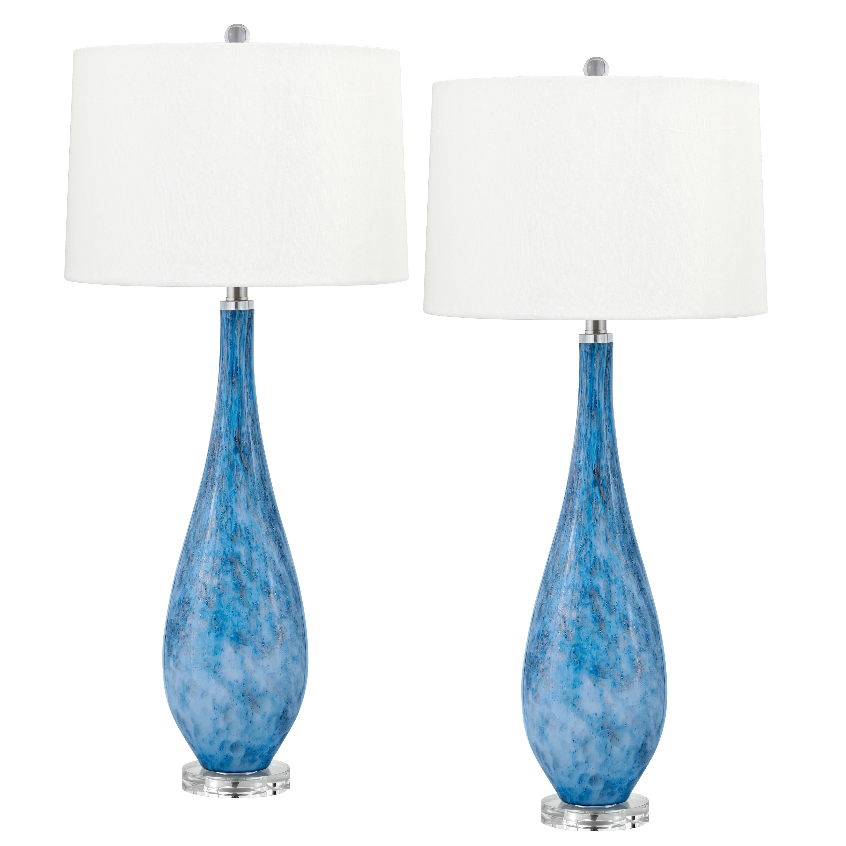 Medallion Lighting Tirreni 35 in. Blue with Silver Glitter Table Lamp ...