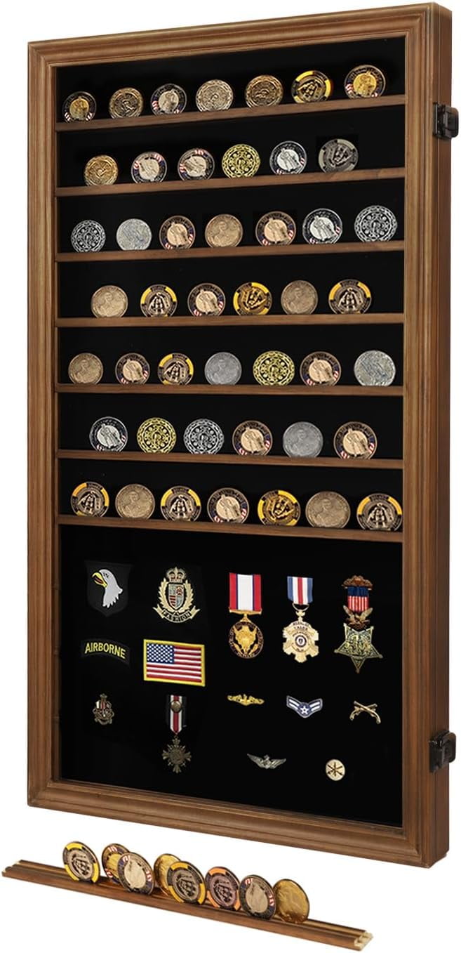 Medals Display Case - Military Challenge Coin Display Shadow Box - Pin ...