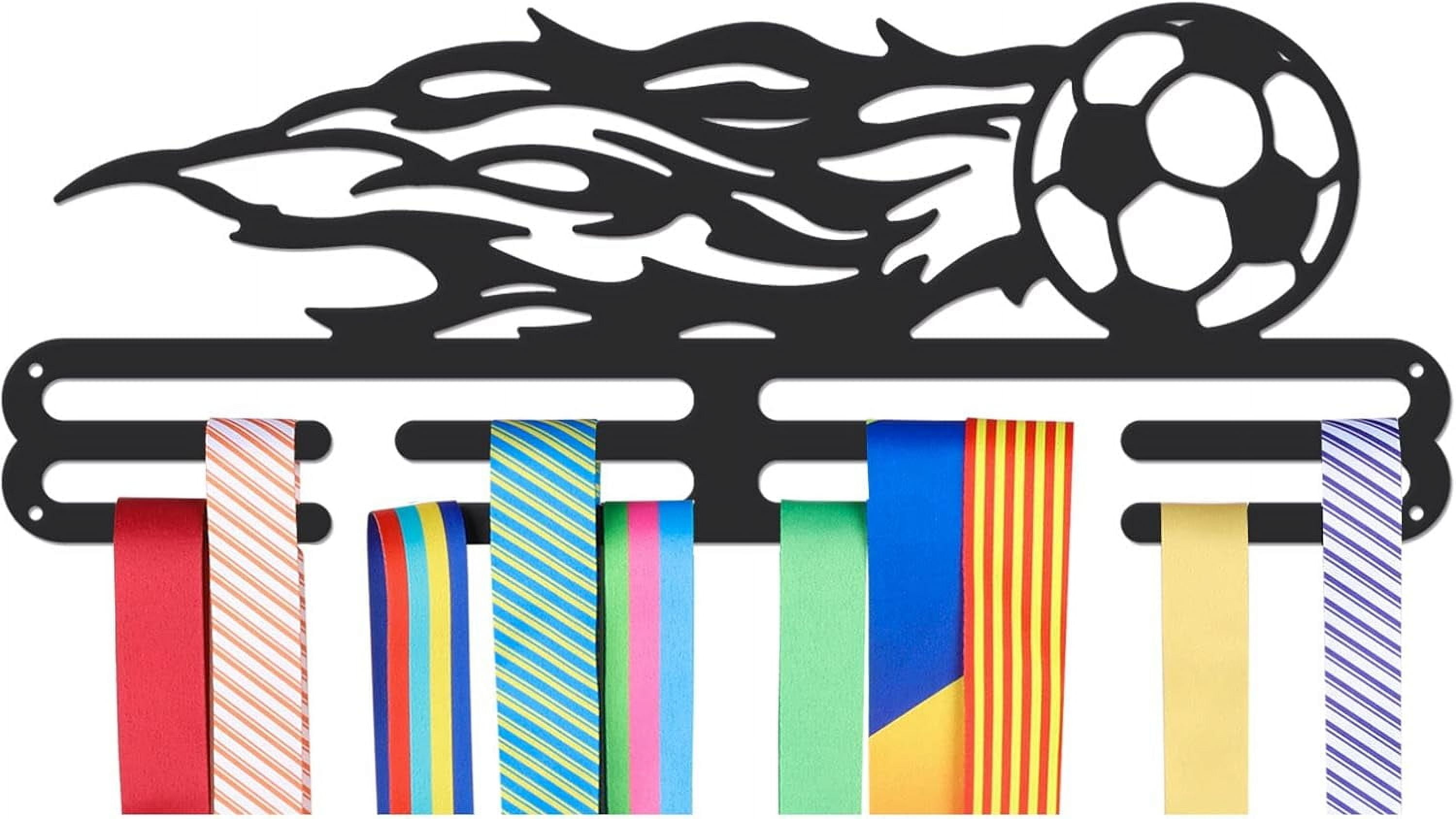 Medals Hanger Display Holder Rack Football and Flames Sports Medals ...