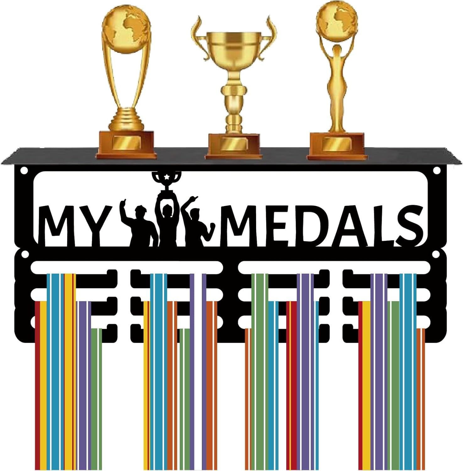 My Medals Hanger Display with Trophy Shelf Medal Holder Hanger Sports ...
