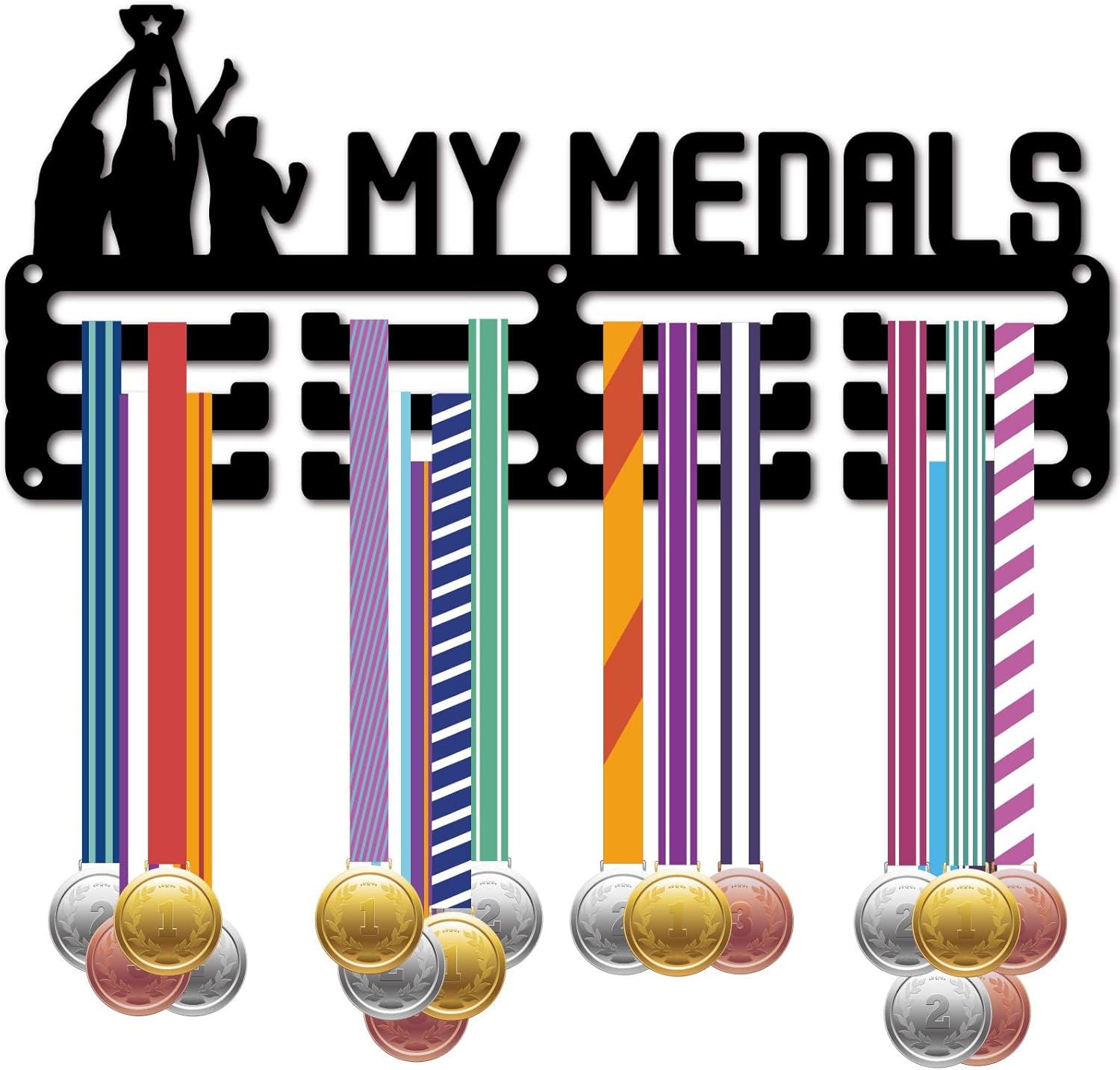 My Medals Medal Holder Display Medal Hanger Sports Rack Wall Mount Iron ...