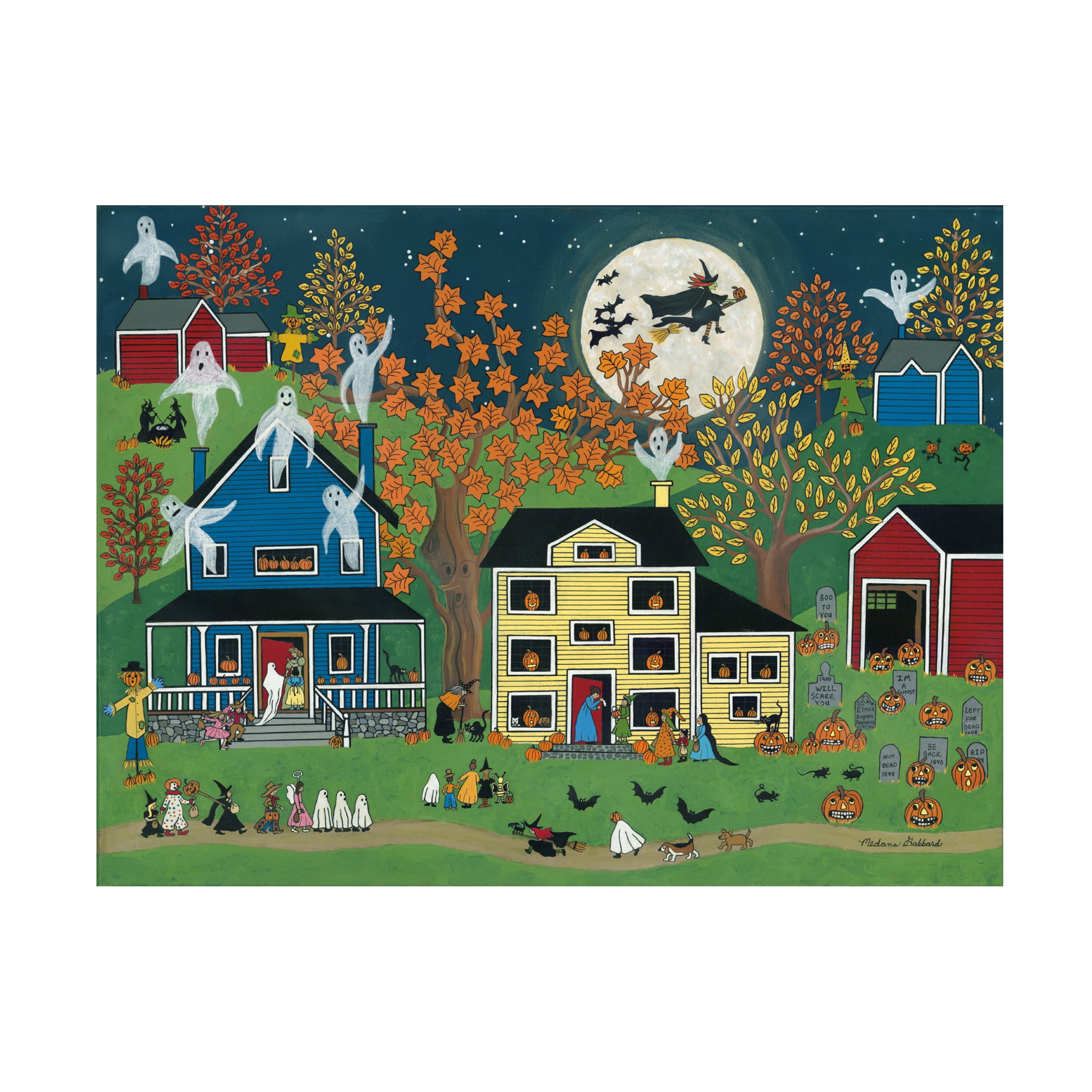 Medana Gabbard 'Halloween on Maple Street' Canvas Art - Walmart.com