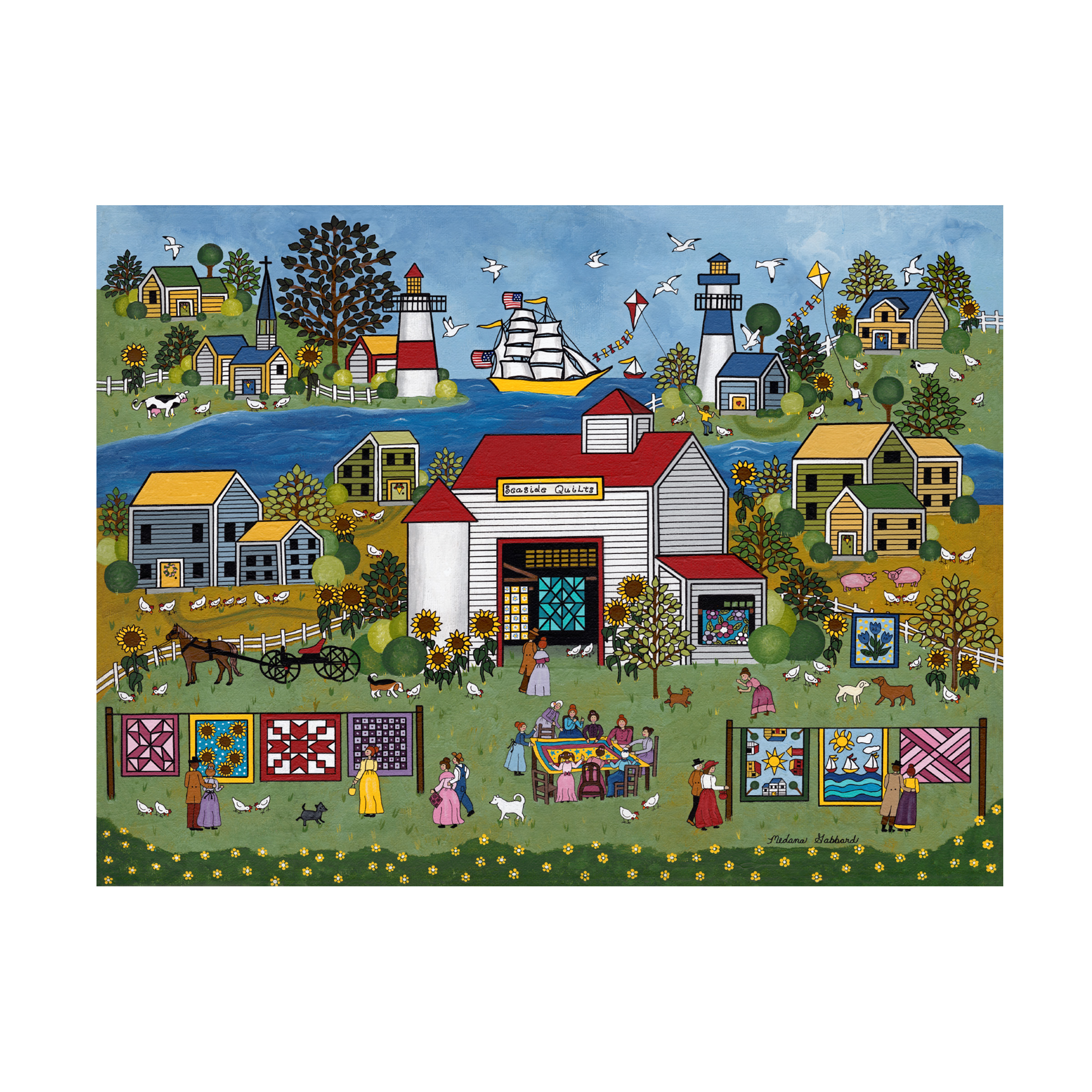 Medana Gabbard 'Seaside Quilts' Canvas Art - Walmart.com
