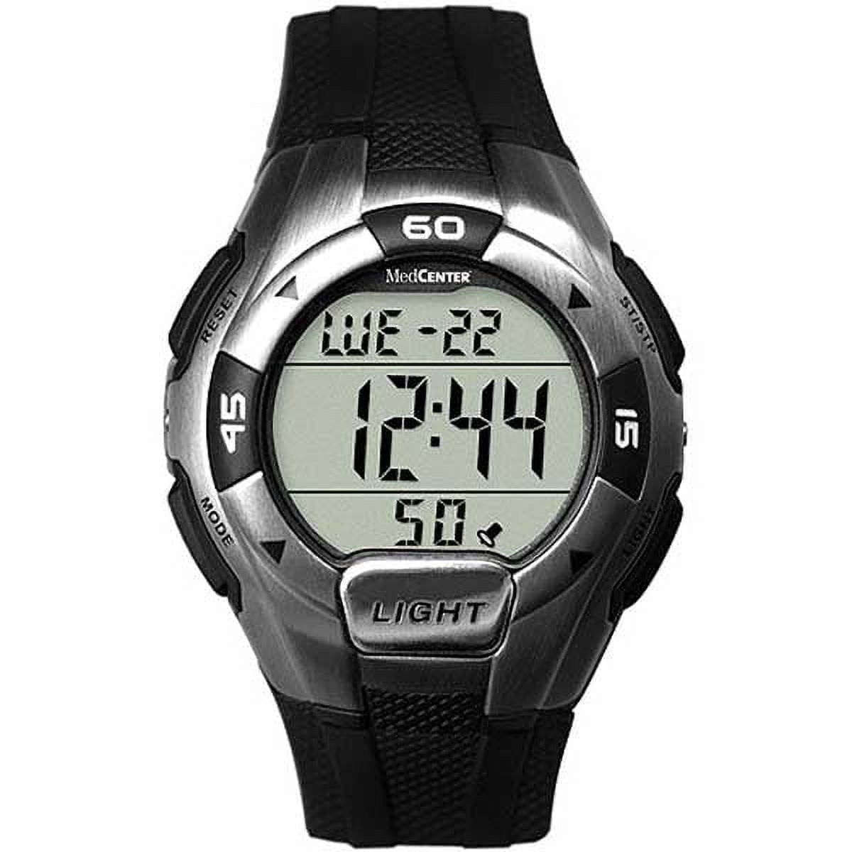 Medcenter Digital Sport Reminder Watch with 5 Alarms for Medication ...
