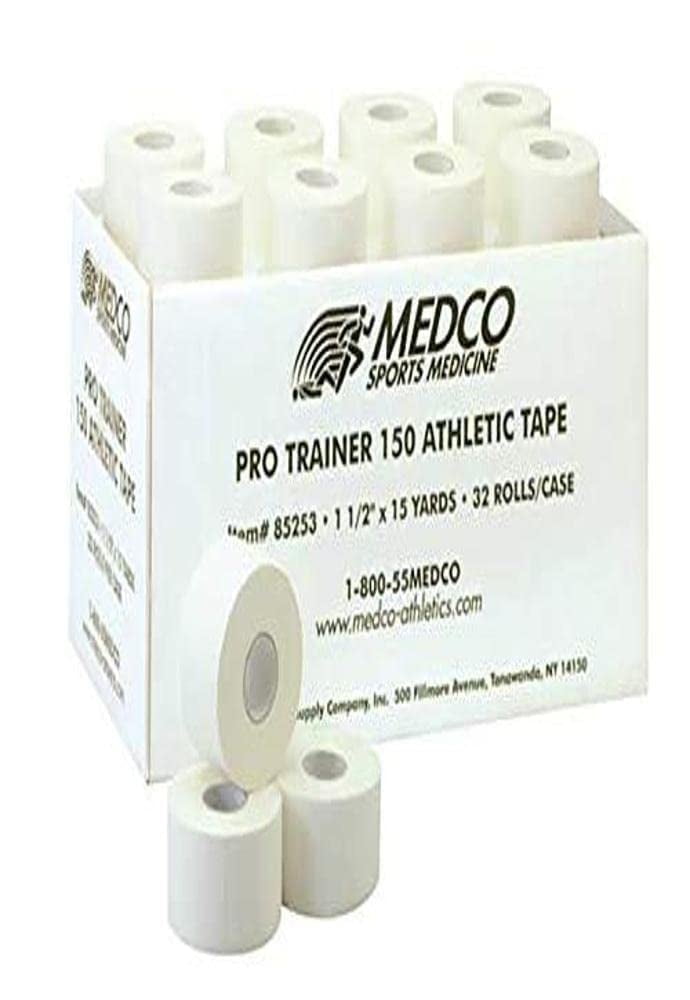 Medco Pro-Trainer 150 Athletic Tape, 100 Count Box of 1.5" x 150 Yard ...