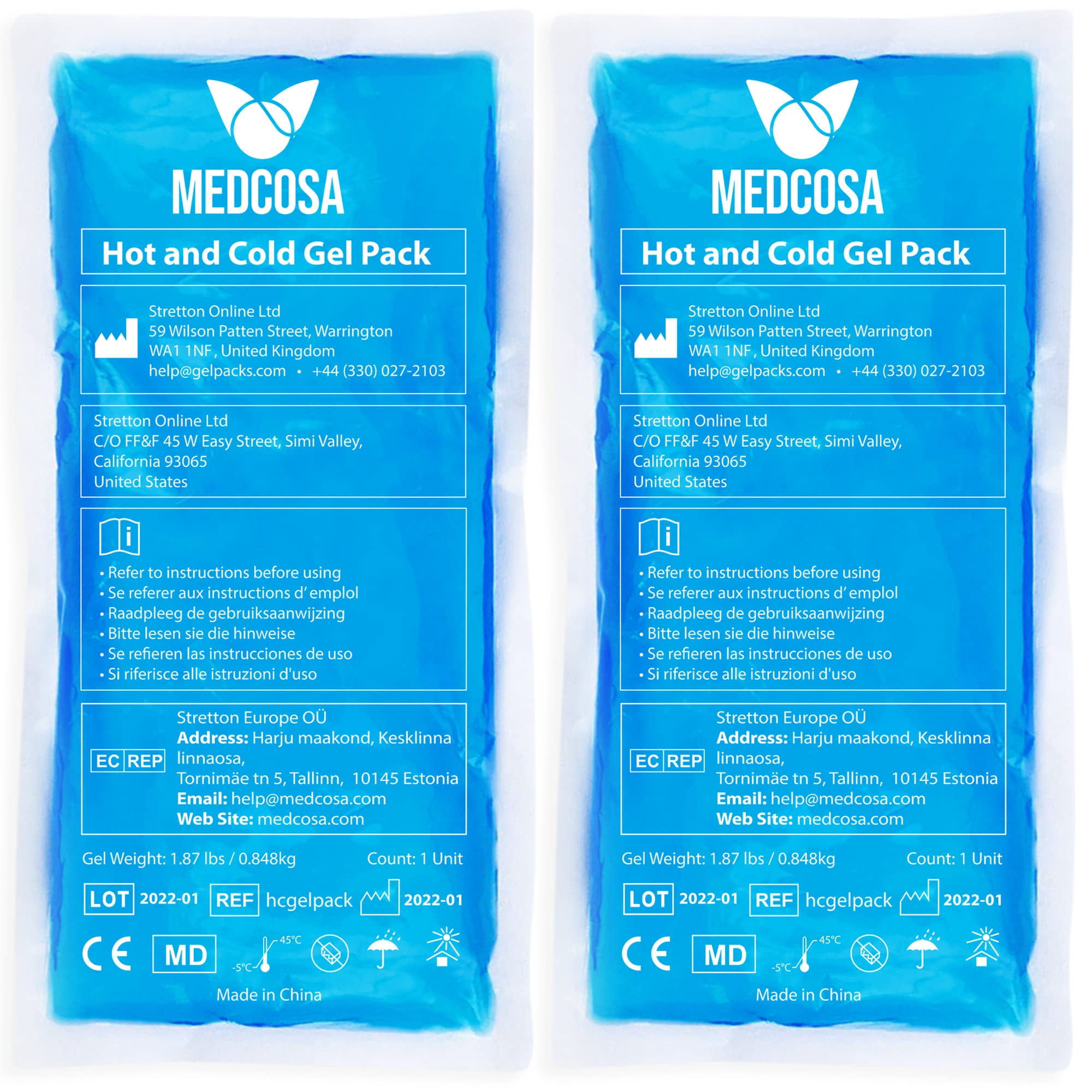 Medcosa Large Ice Pack Cold Therapy Gel Pack for Injury & Pain Relief ...