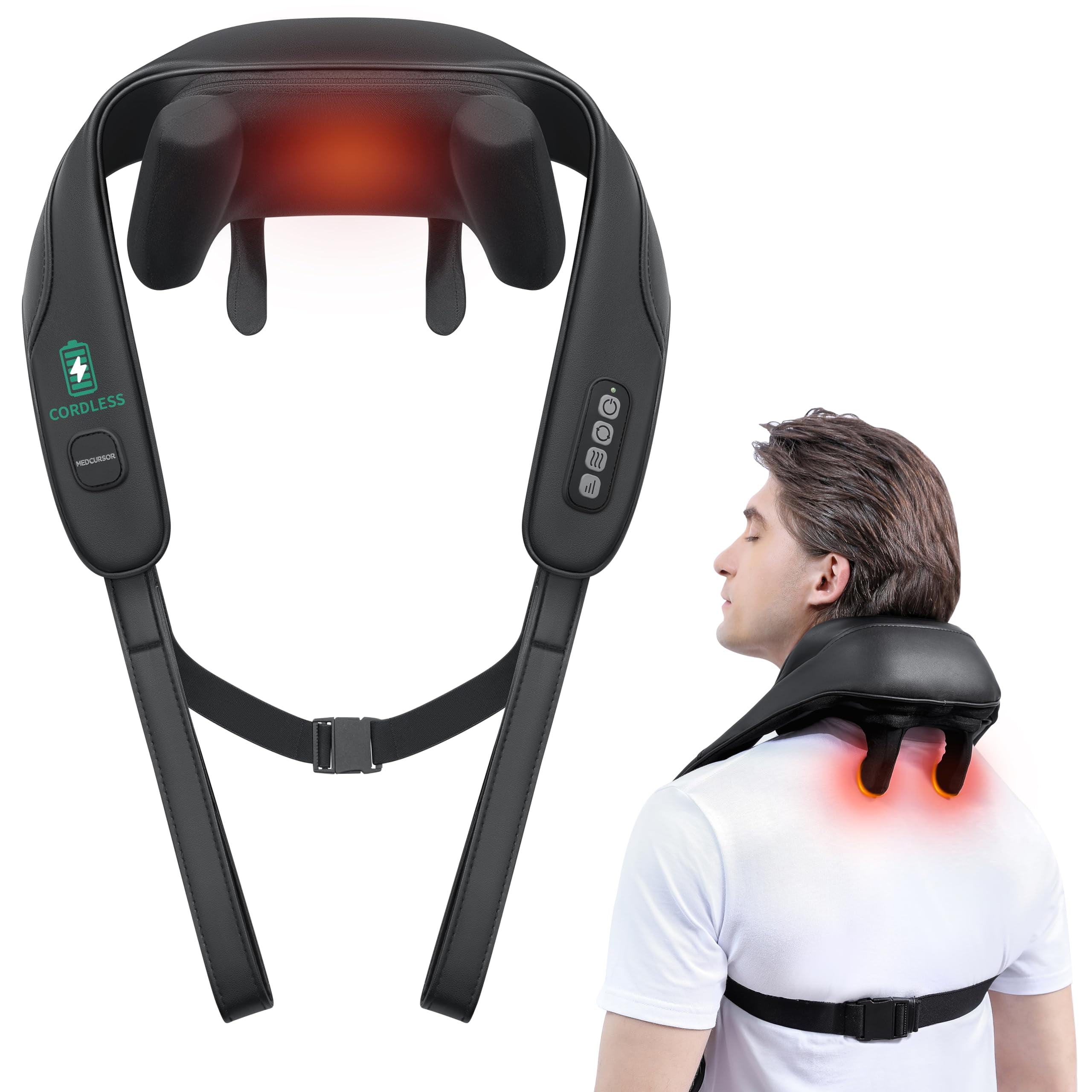 Medcursor Neck Massager, Cordless DMF15 4D 6 Massage Nodes Deep Tissue ...