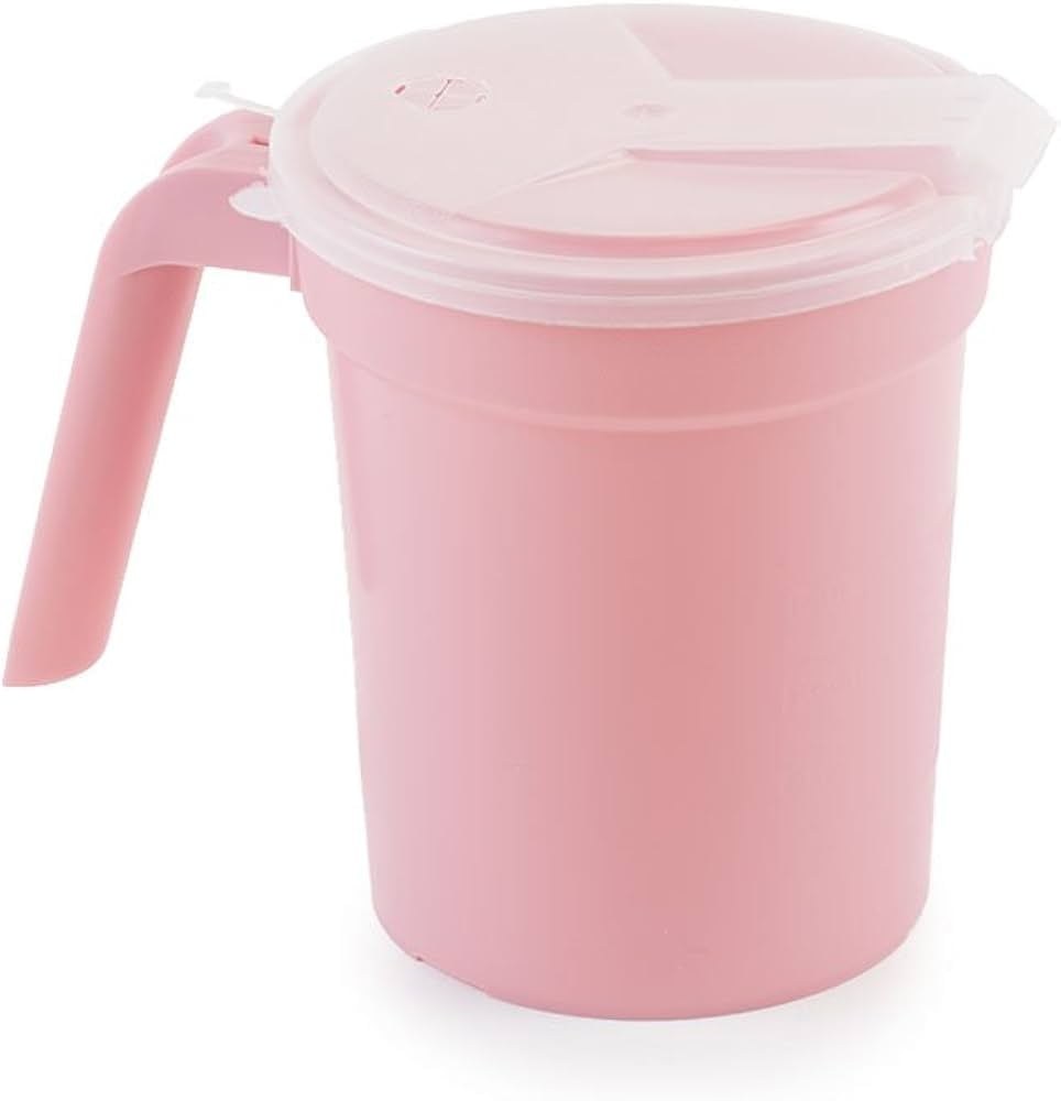 Medegen 28 oz Plastic Bedside Pitcher with Straw Port, Translucent Lid ...