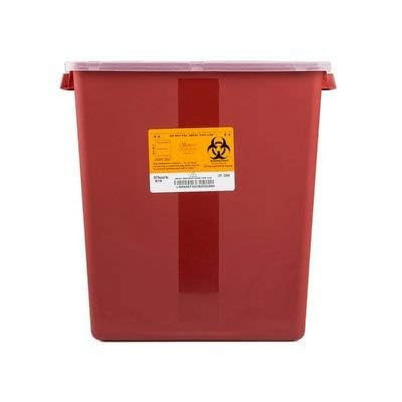 Medegen Sharps Container, 3 Gallon, Red/Black, Large Tortuous Path Lid ...