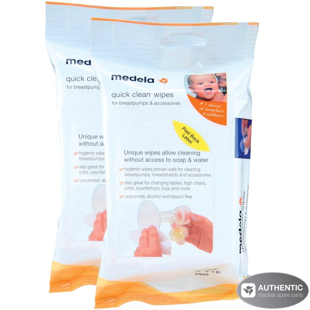 Medela Quick Clean Breastpump & Accessory Wipes - 24 Pack (Set of 2 ...