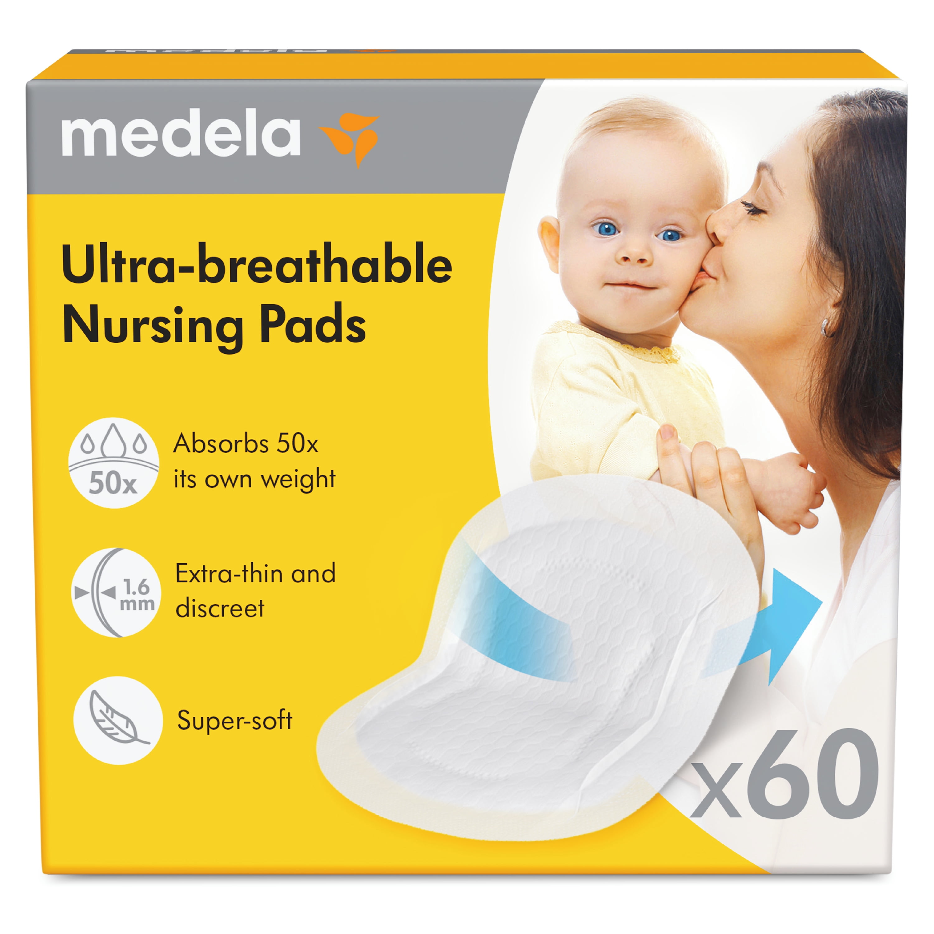 Medela Ultra-Breathable Nursing Pads, 60 Count - Walmart.com