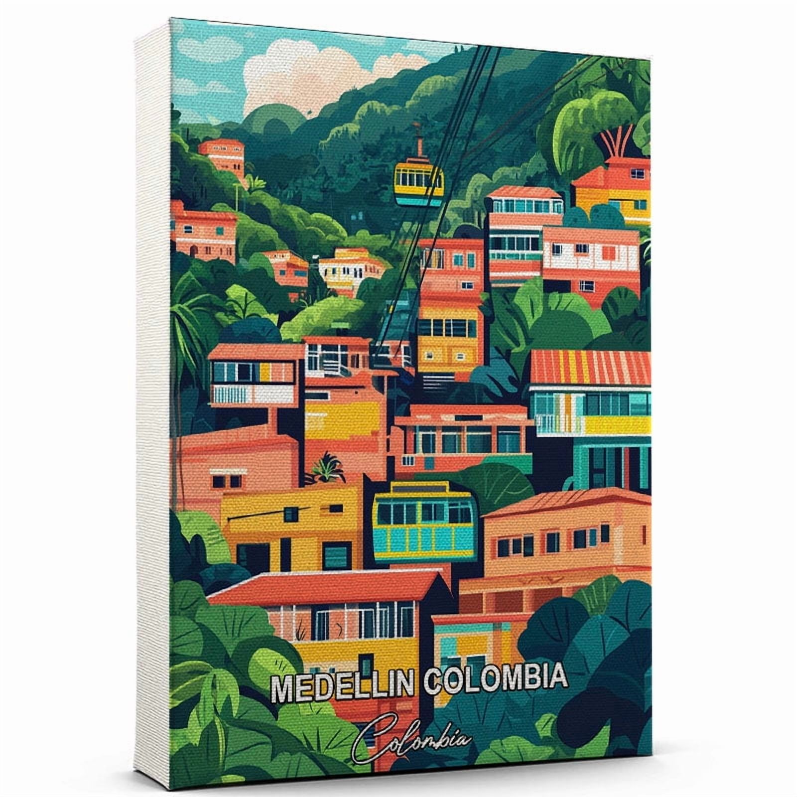 Medellin Colombia Travel Canvas Wall Art – Colombia Canvas – Travel ...
