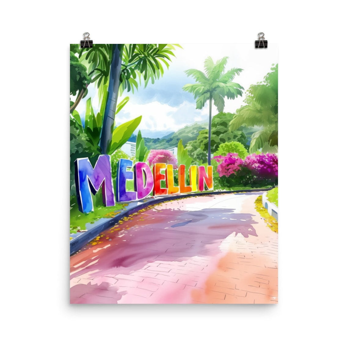 Medellin Print, Colombia Cityscape Wall Art, South America Poster ...