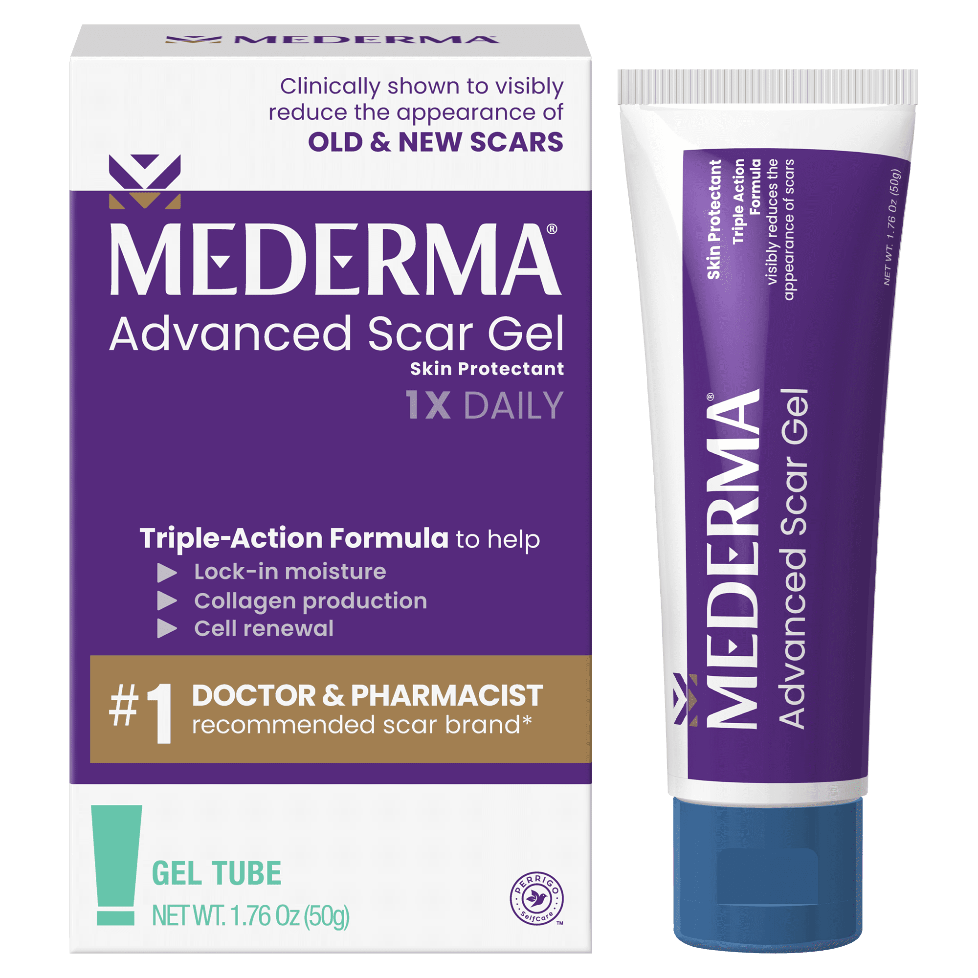 Mederma Advanced Scar Gel, Triple Action Formula for Old & New Scars, 1 ...