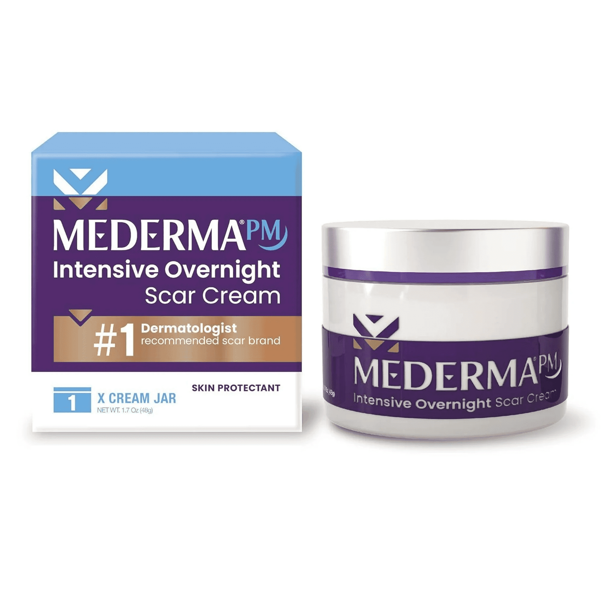Mederma PM Intensive Overnight Scar Cream, Works with Skin's Nighttime ...