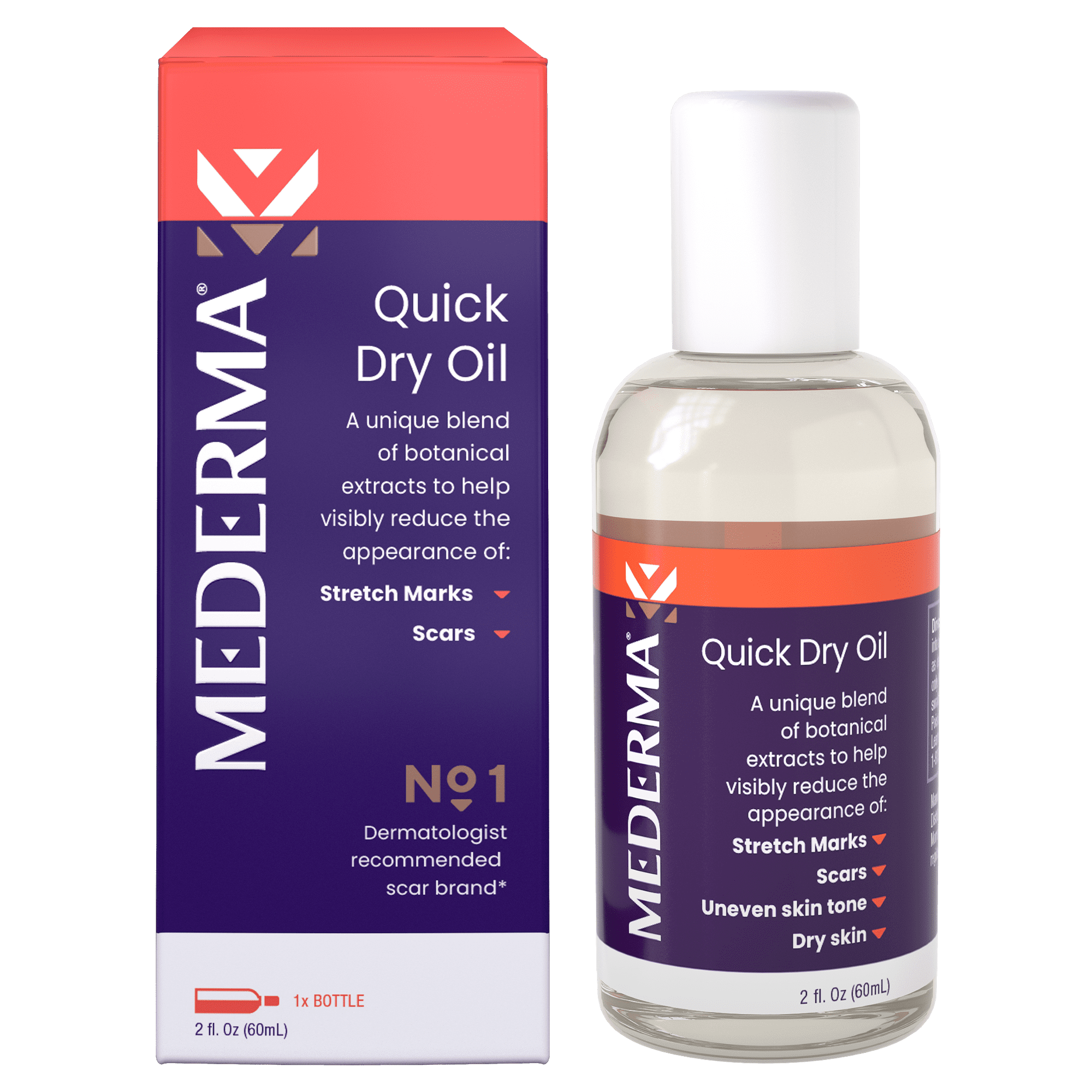 Mederma Quick Dry Oil, Scar and Stretch Mark Treatment, Fast-Absorbing ...