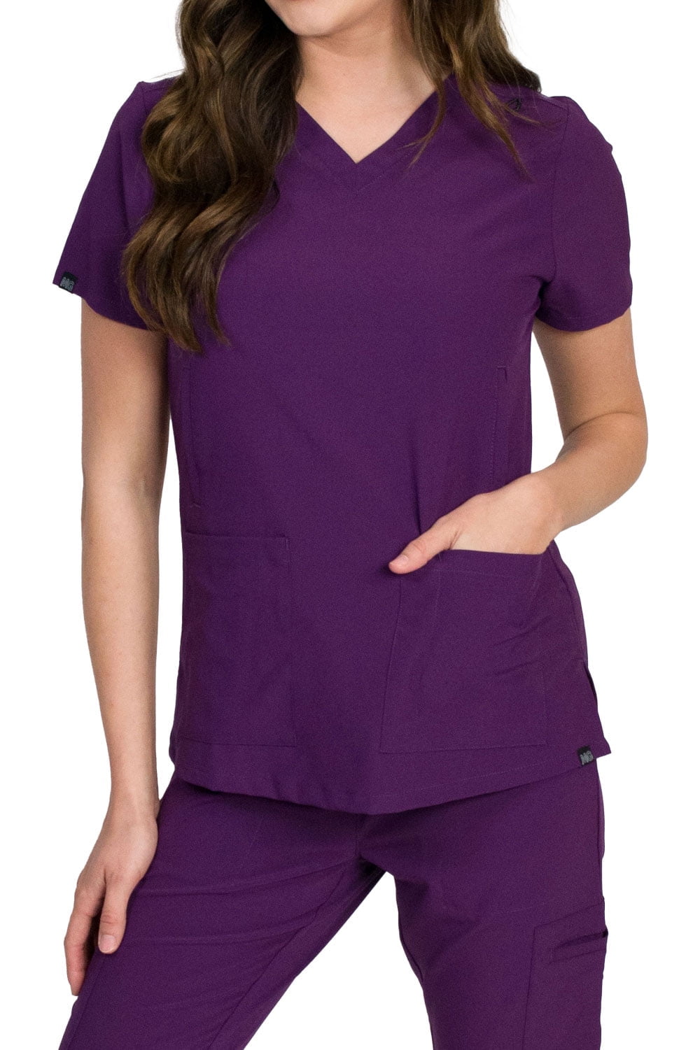 Medgear Fusion-Aspen Scrubs Top for Women with 5 Pockets including ...