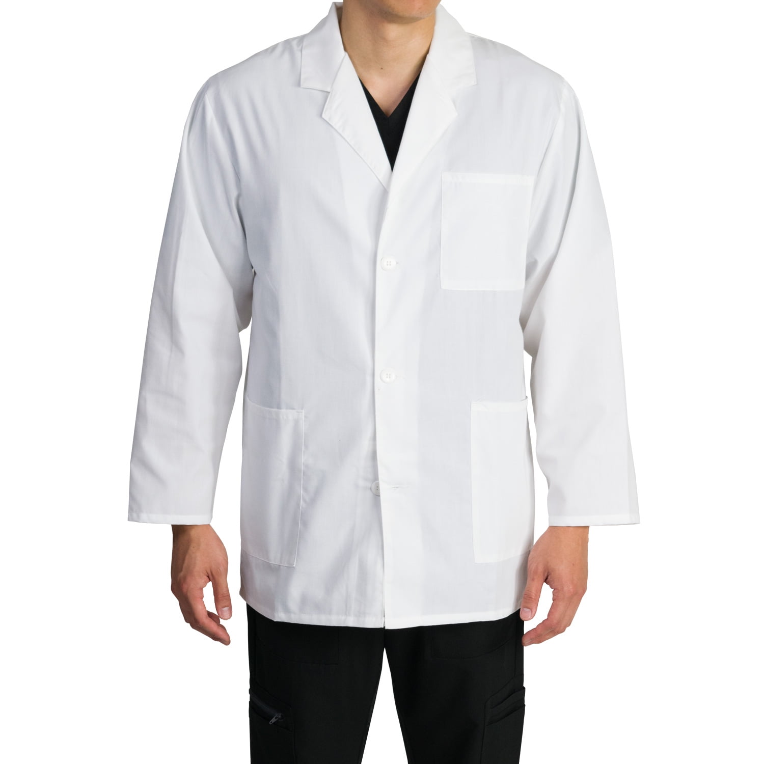 Medgear Unisex White Lab Coat 33" with 3 Pockets, White - Walmart.com