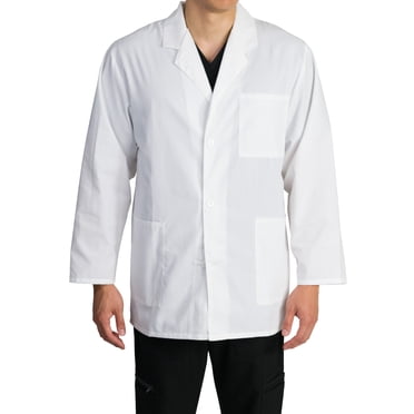 Medline Professional Men's Cotton Lab Coat, Classic Length, White for ...