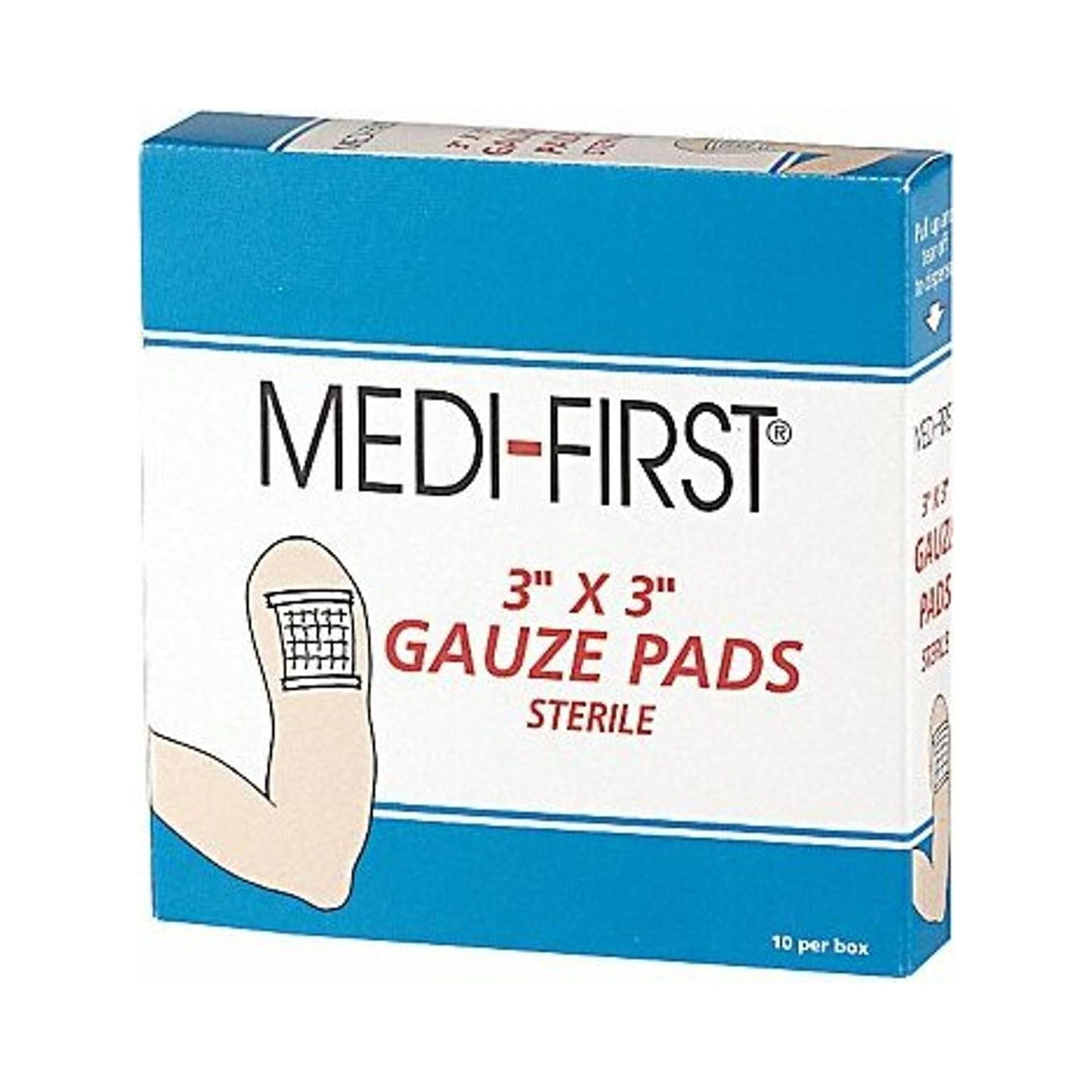 Medi-First Gauze Pad,White,3"L,3"W,PK10 61212 - Walmart.com