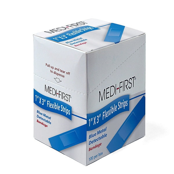 "Medi-First Heavyweight Flexible Fabric Strip Bandages, Metal ...