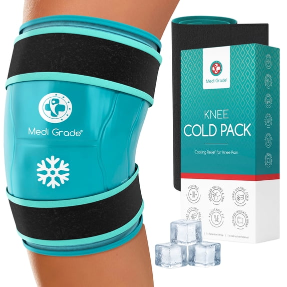 Medi Grade Knee Ice Gel Pack - Reusable Ice Pack for Injuries and ...