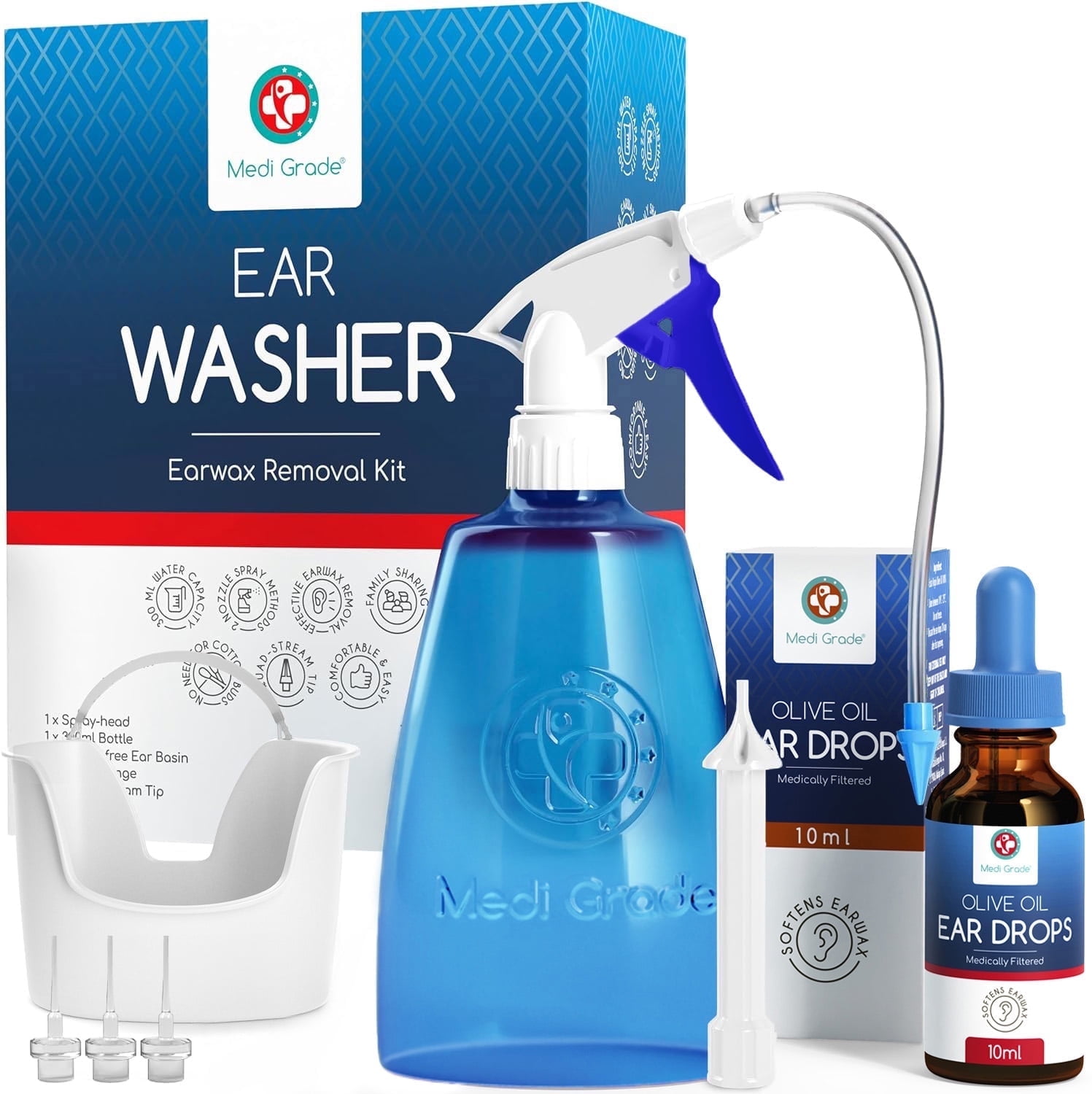 Medi Grade Wax Removal Kit – 300ml Bottle with 10ml Olive Oil Drops for ...