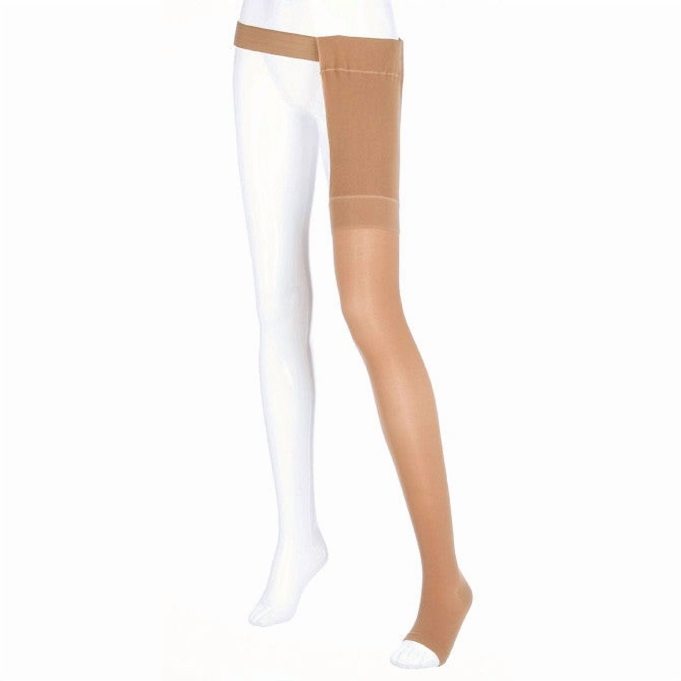 Medi Plus Open Toe Thigh Highs w/Waist Attachment Left Leg - 30-40 mmHg ...