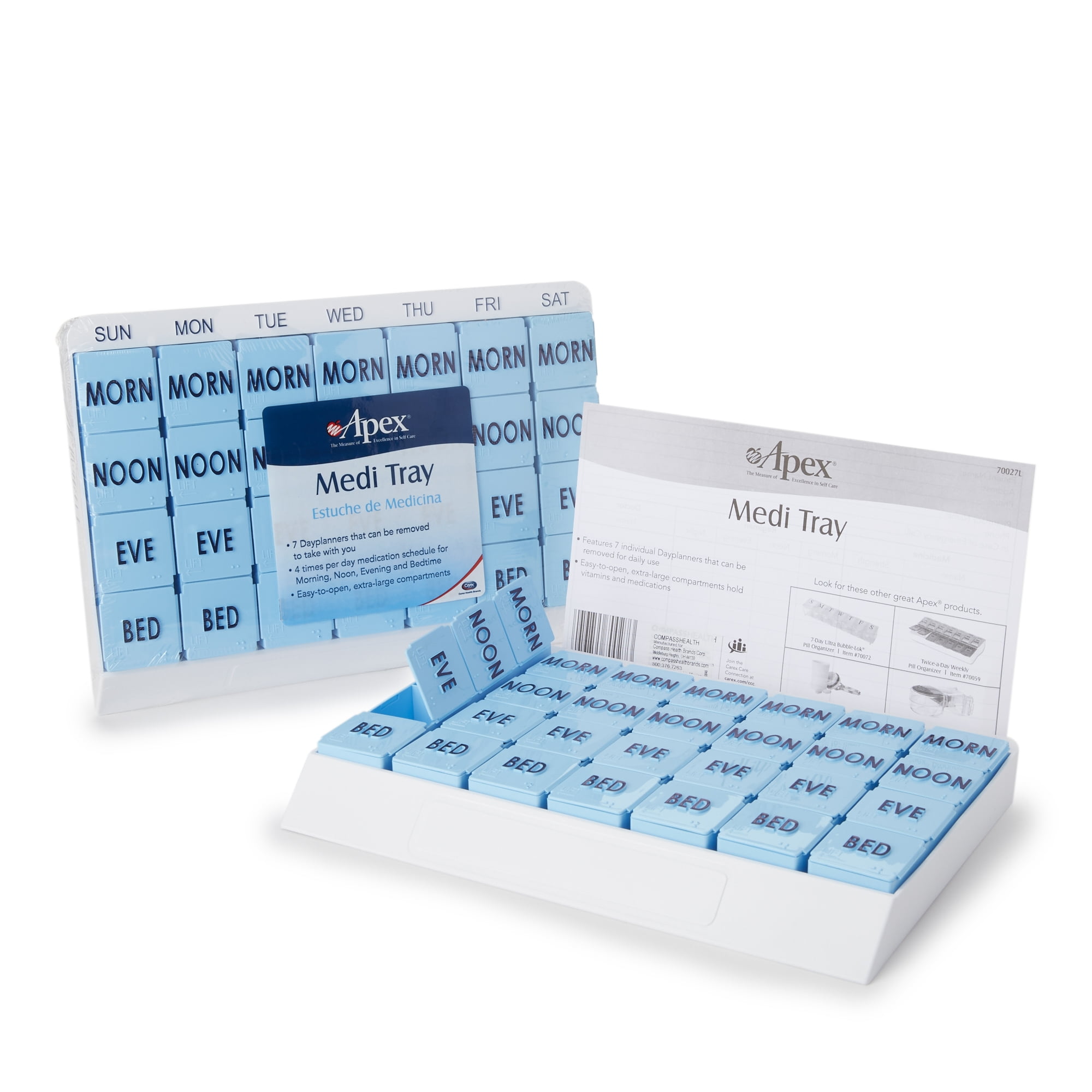 Medi Tray 7 Day Pill Organizer Box 70027L HSA/FSA Eligible - Walmart.com