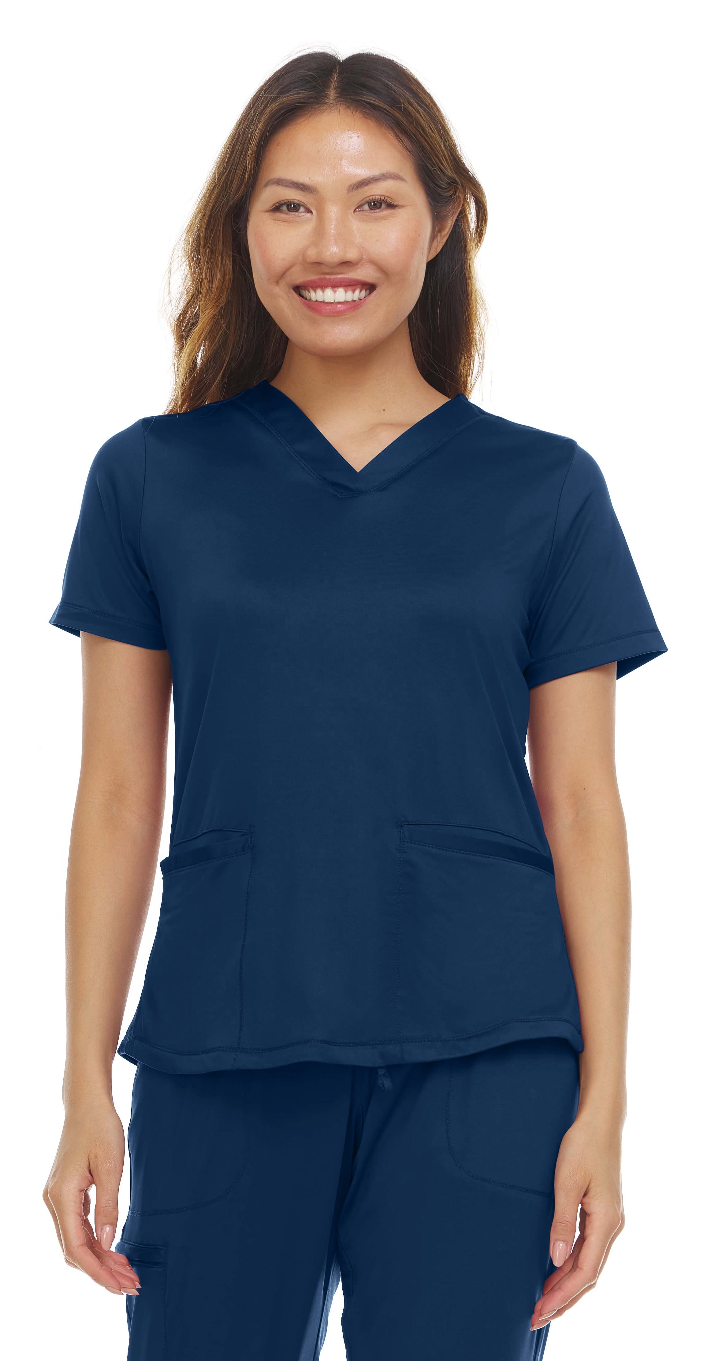 MediChic Active Wear V-Neck Athletic Yoga Top with Two Pockets ...