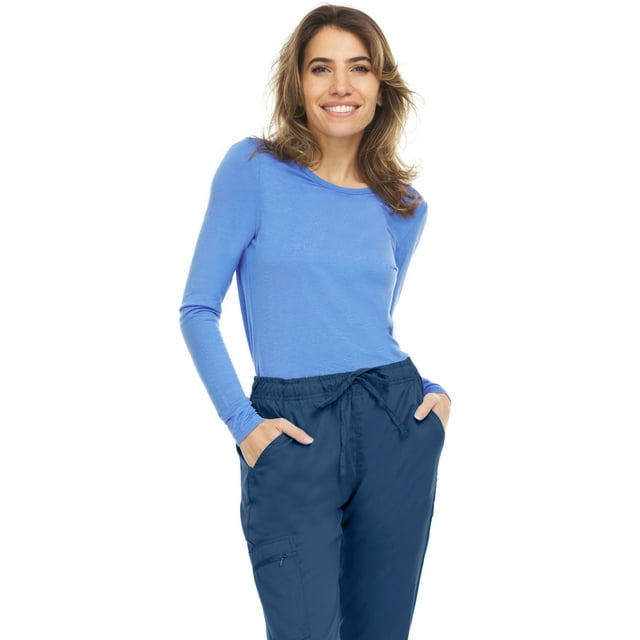 MediChic Scrubs Women's Knit Ultrasoft Stretch Long Sleeve Under Scrub ...
