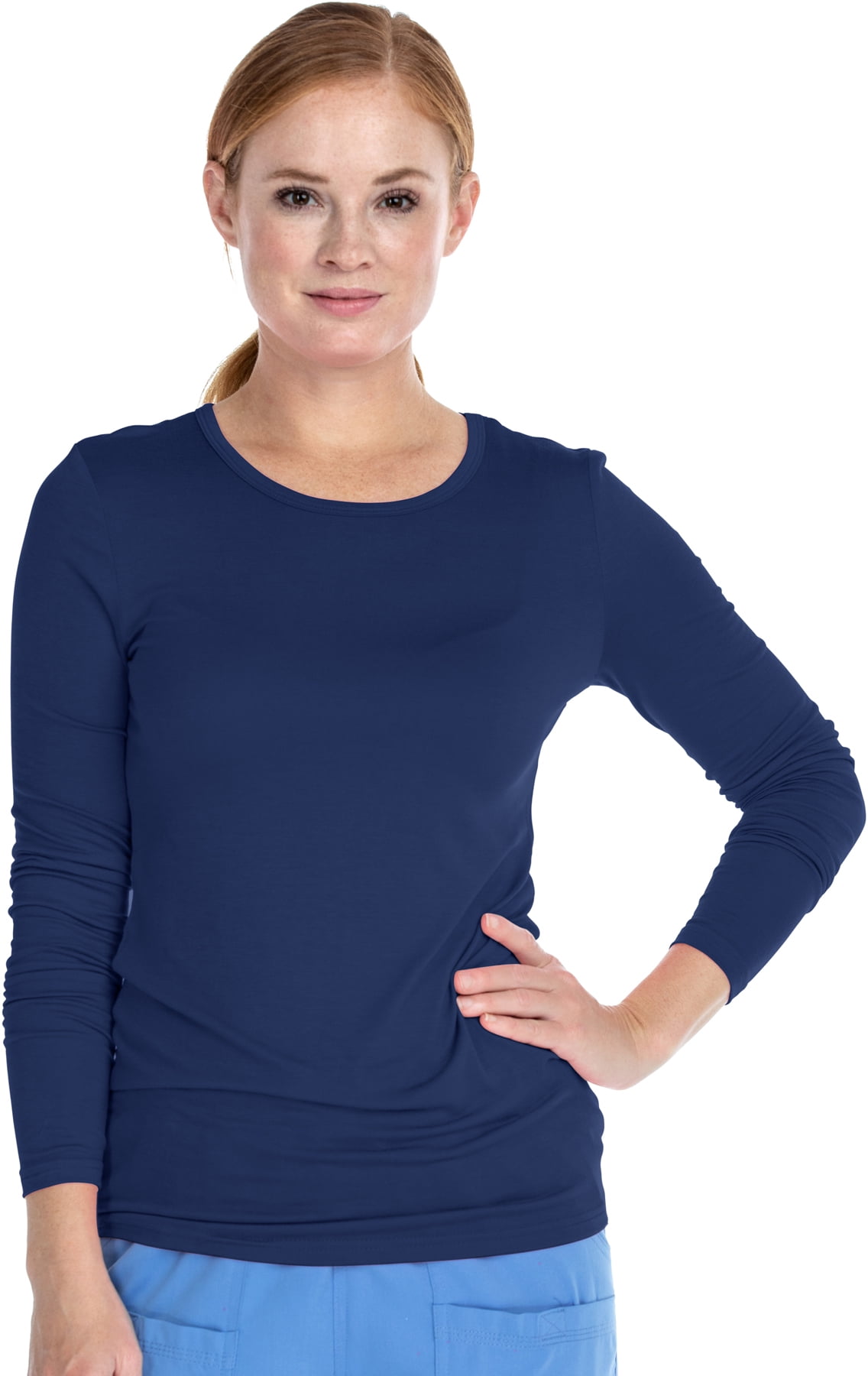 MediChic Scrubs Women's Knit Ultrasoft Stretch Long Sleeve Under Scrub ...