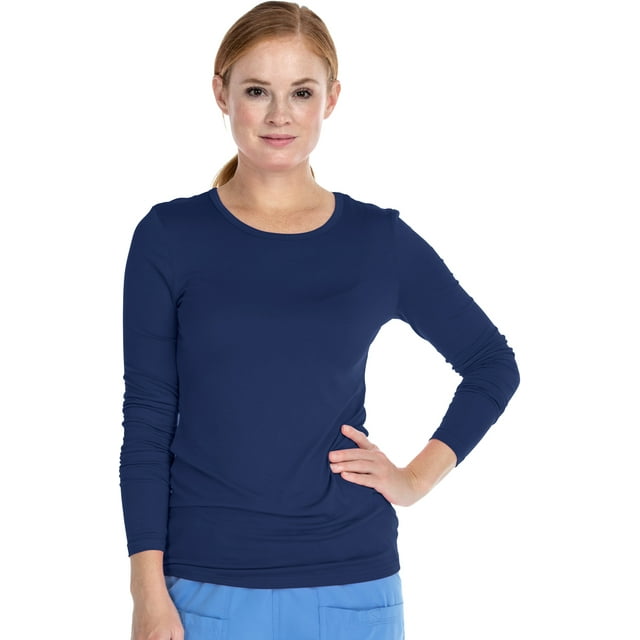 MediChic Scrubs Women's Knit Ultrasoft Stretch Long Sleeve Under Scrub ...
