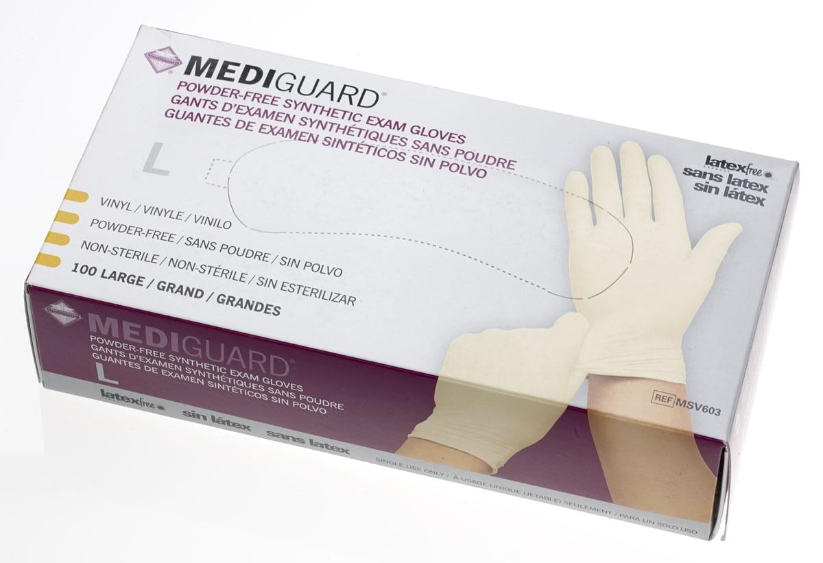MediGuard Disposable Stretch Vinyl Synthetic Exam Gloves - MSV603 ...