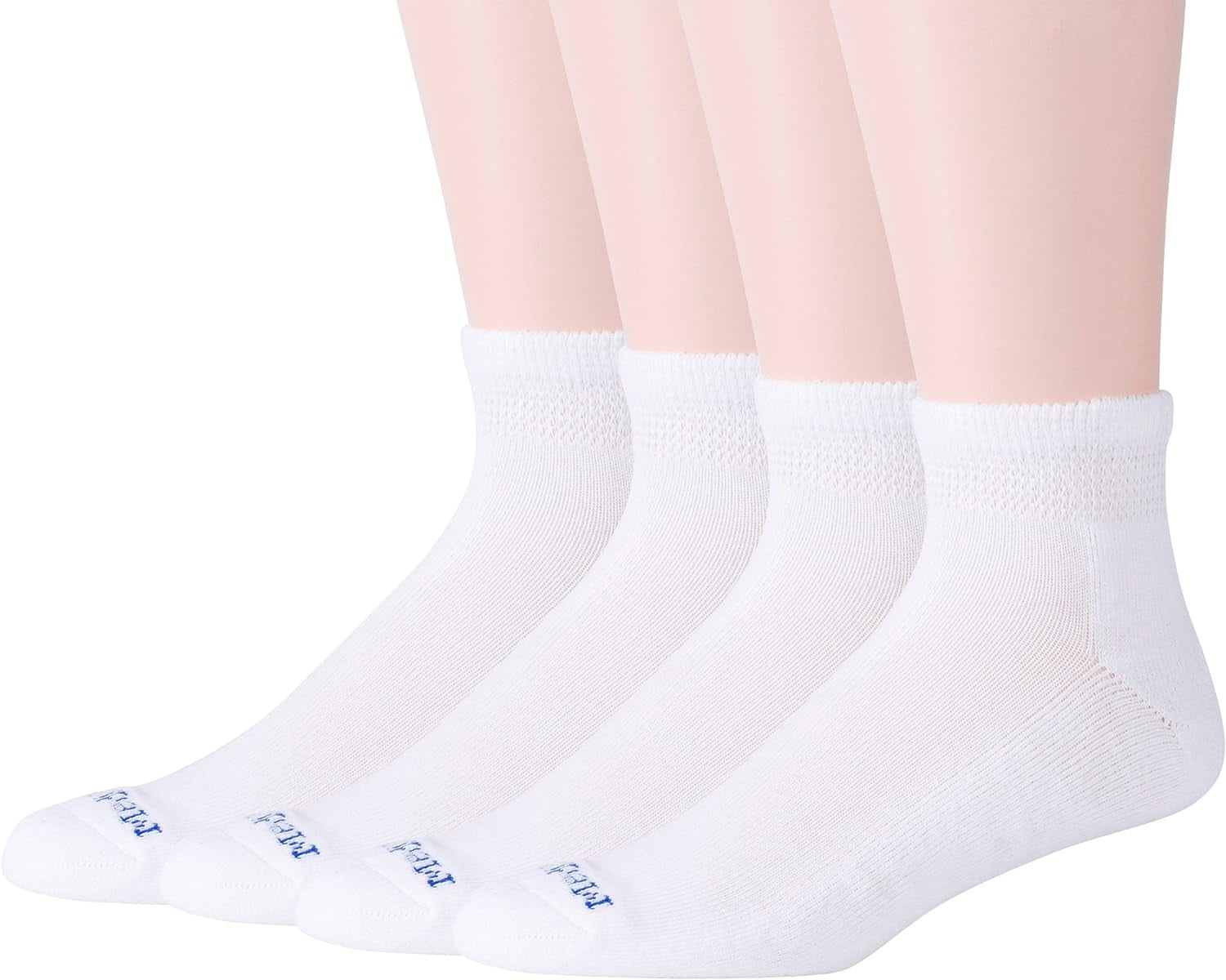 MediPeds, Men's Diabetic Quarter Socks, Cushioned Sole, Large, White, 8 ...
