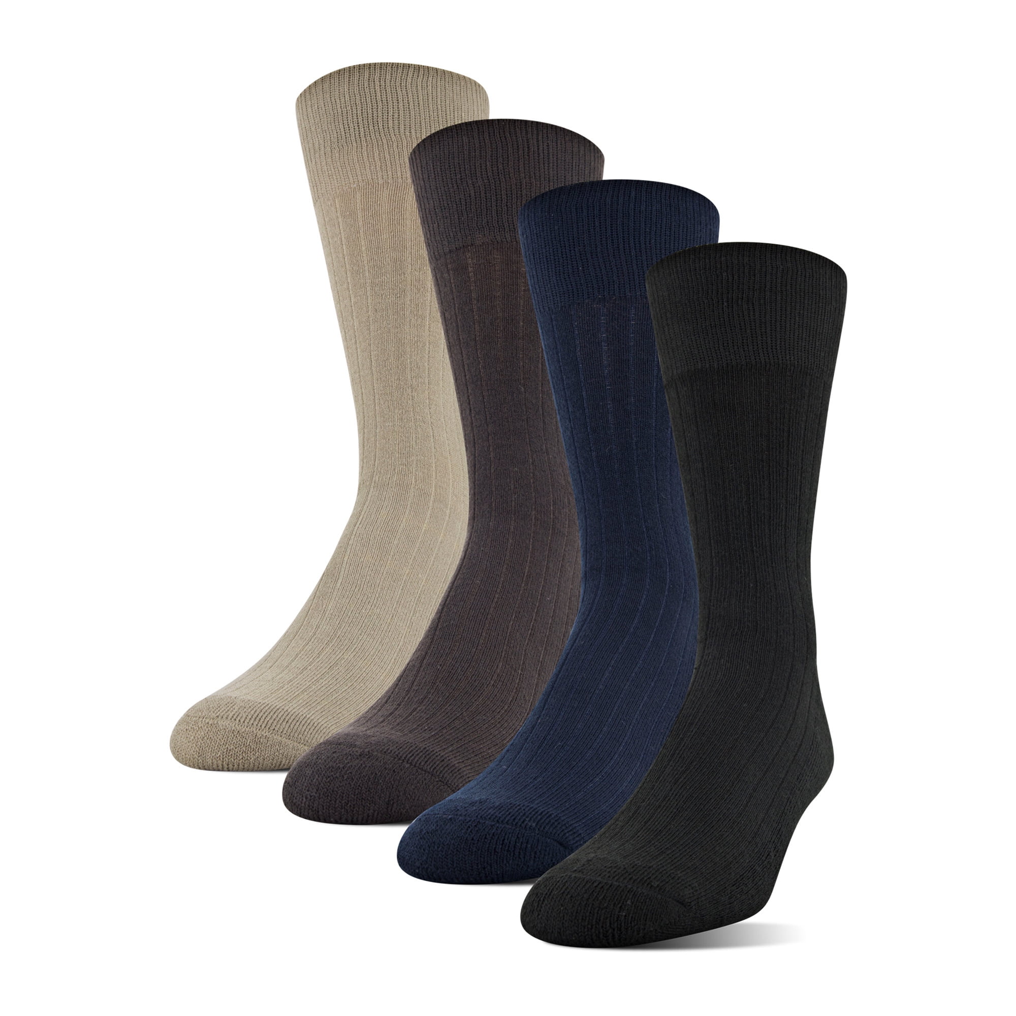 MediPeds Adult Men's Sorbtek® Polyester Dress Crew, Large, 4-Pack ...