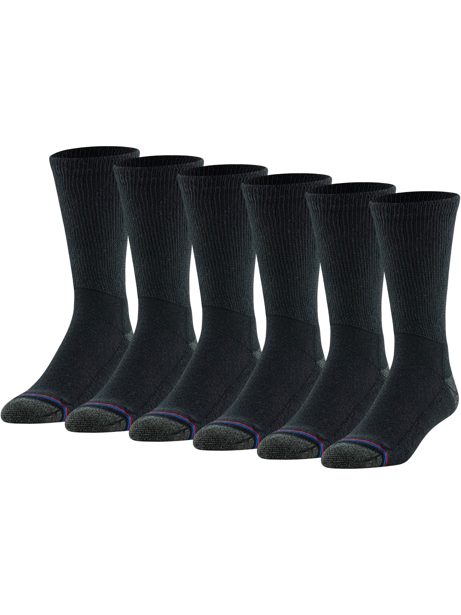 MediPeds Men's Non-Binding Crew Socks, 6-Pairs Extended Sizes - Walmart.com