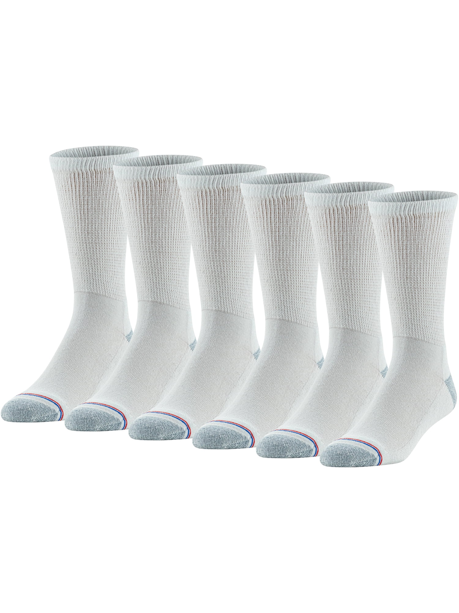 MediPeds Men's Non-Binding Crew Socks, 6-Pairs Extended Sizes - Walmart.com
