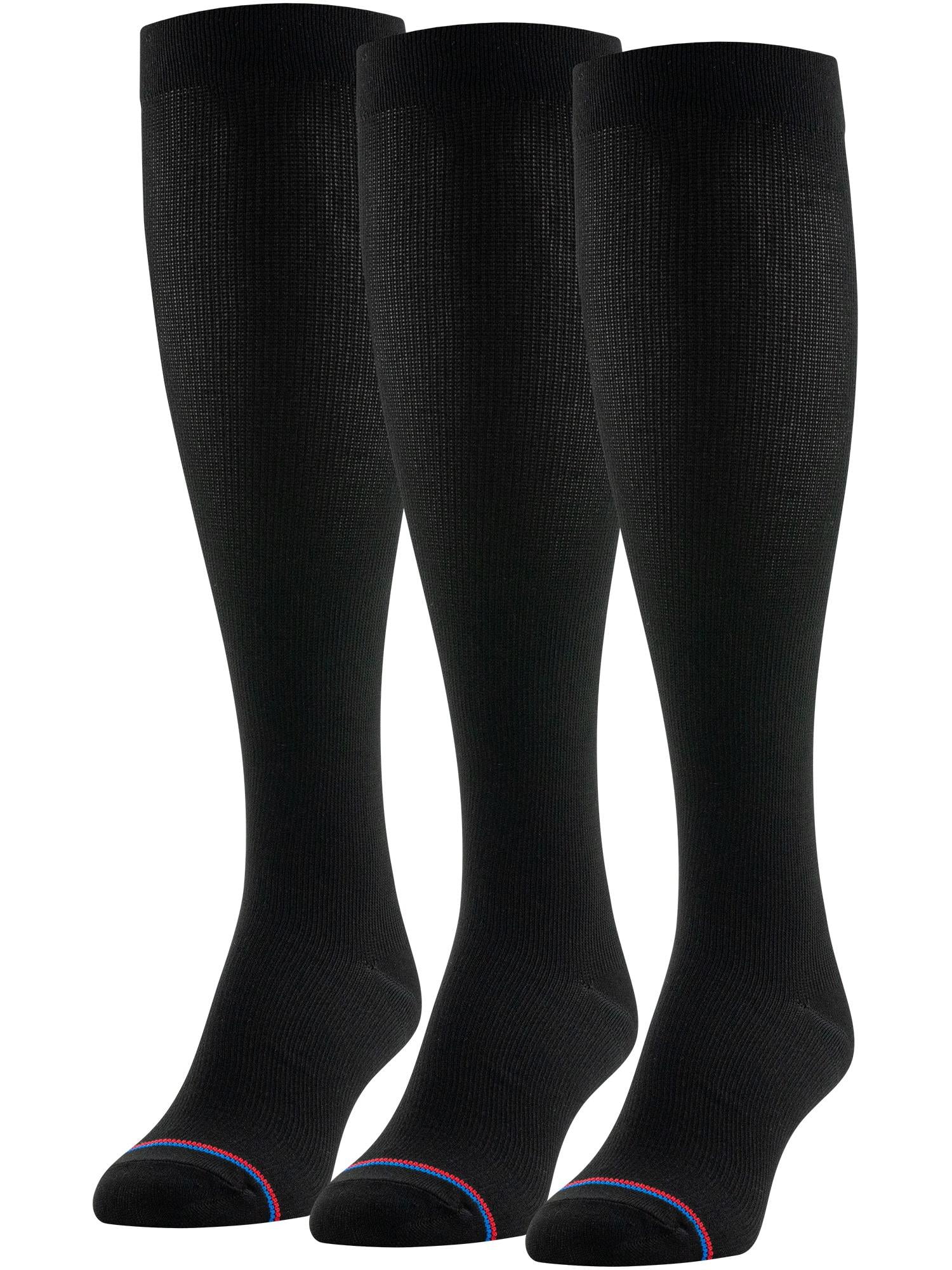 MediPeds Women's Mild Compression Knee High Support Socks, 3 Pairs ...