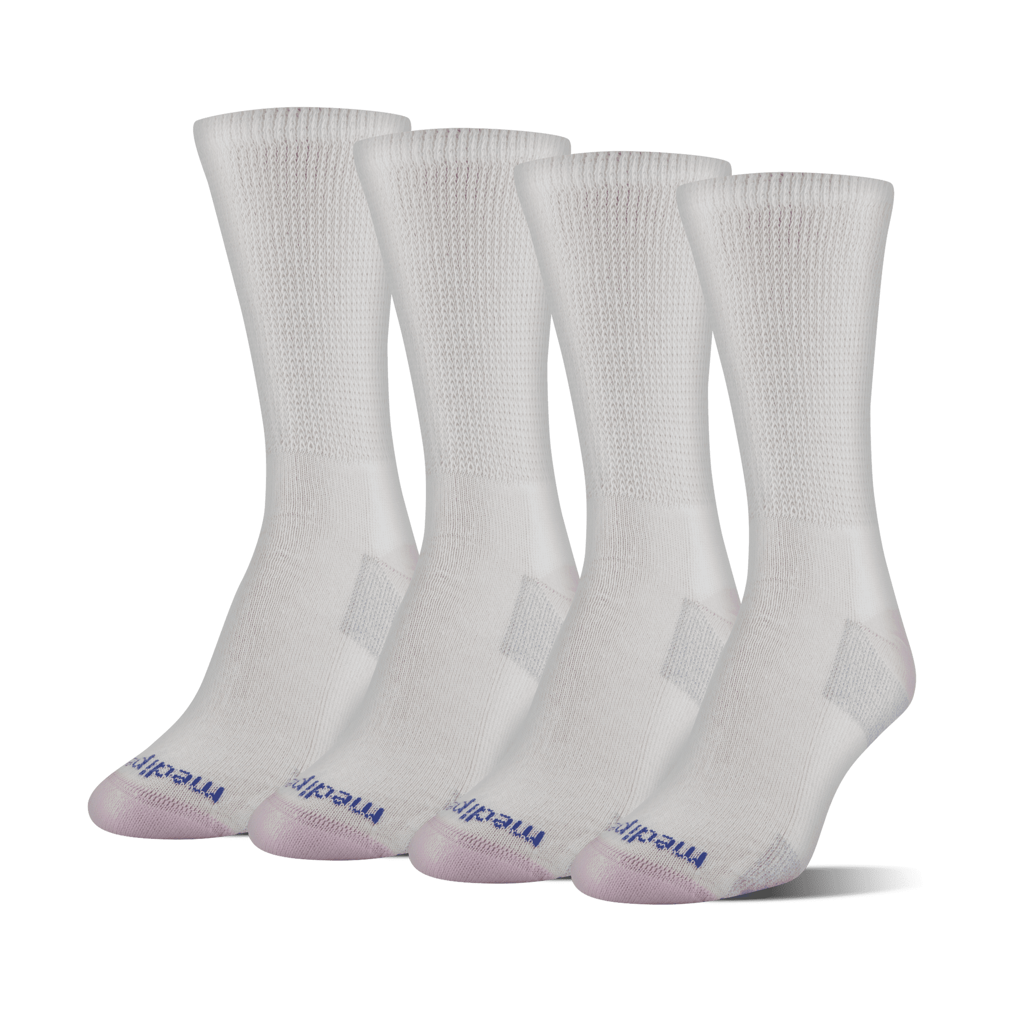 MediPeds Women's Diabetic NanoGlide Cushioned Crew Socks, Reinforced ...
