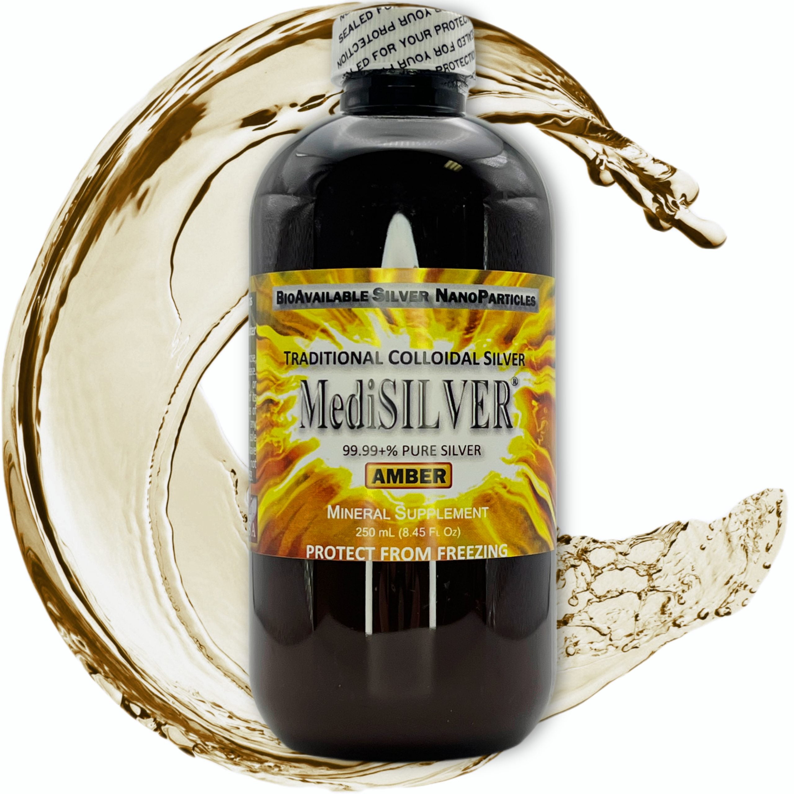 MediSILVER AMBER Immunity Booster Traditional True Colloidal Silver ...