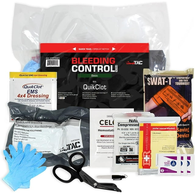 MediTac Bleeding Control Pack Feat Clot Agent , Emergency Bandage and ...