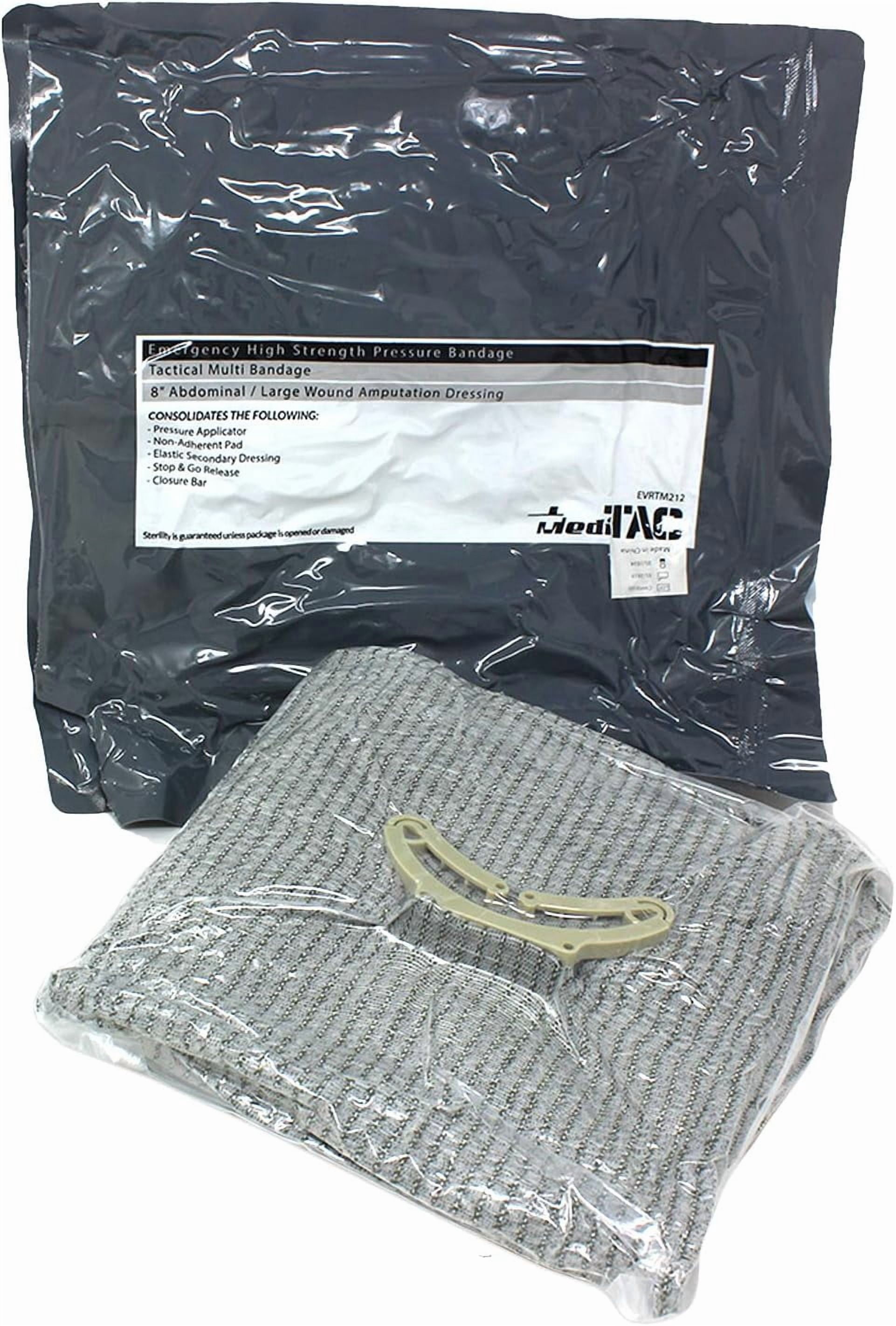 MedITAC Emergency Pressure Bandage with 12” x 12” Pad for Trauma Wound ...